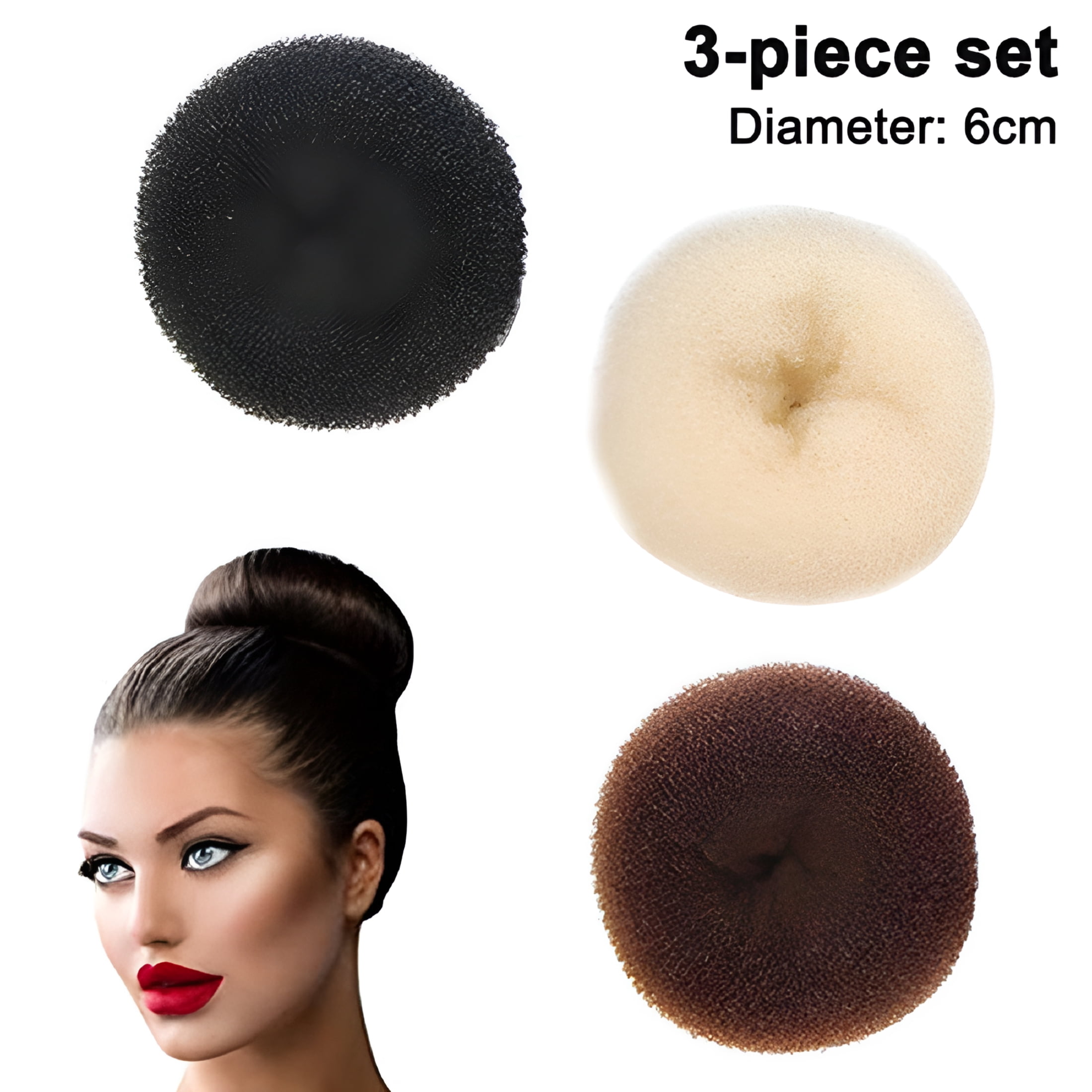TUWAFE Hair Bun Maker for Kids, 3Pcs Chignon Hair Donut Sock Bun Form ...