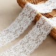 TUWAFE Lace Trim Ribbon,5-Yard White Lace Ribbon,2.36 Inch Width White ...