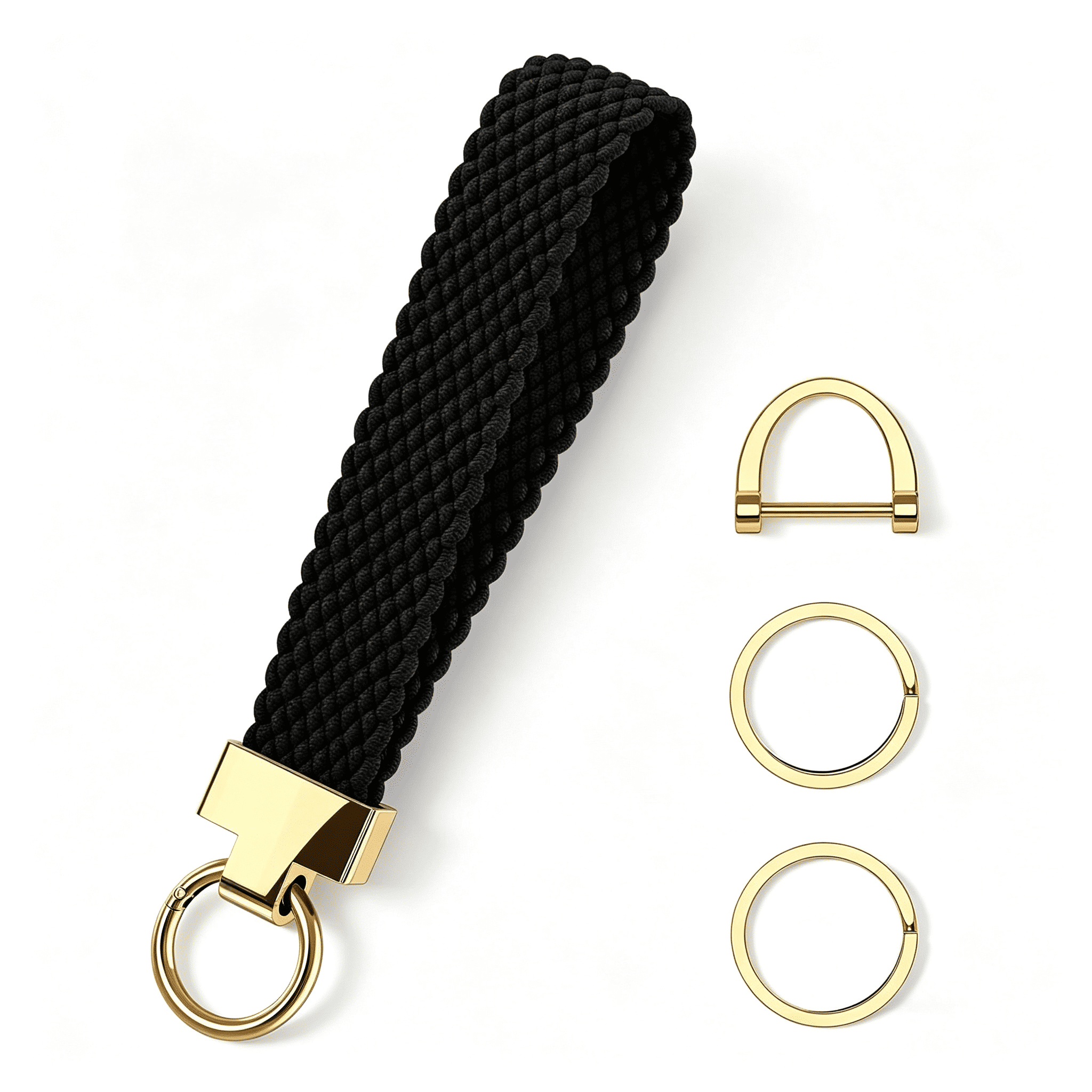 TUWAFE Stretchy Wristlet Keychain for Women Men, Cute Nylon Braided ...