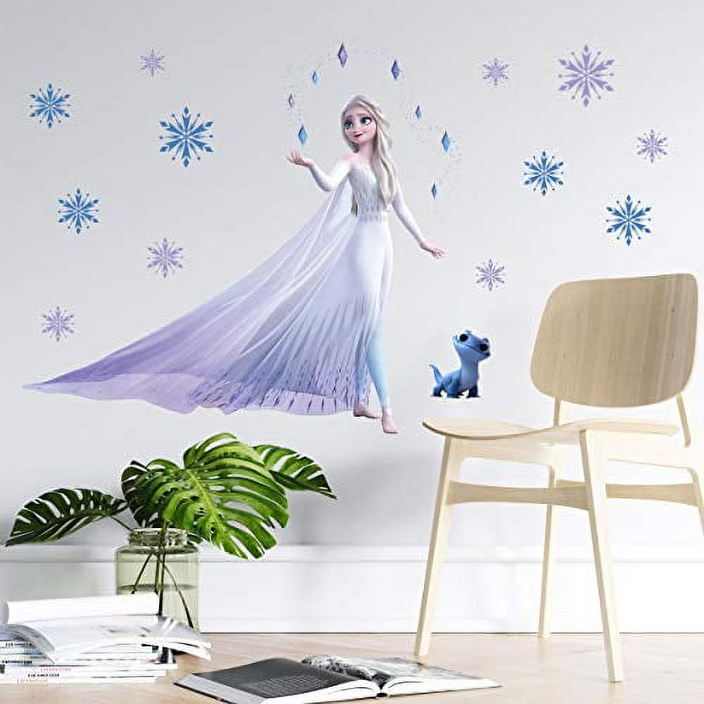 TUWUNA Frozen 2 Wall Decals,Giant Elsa Stickers Girl's Cartoon Bedroom ...