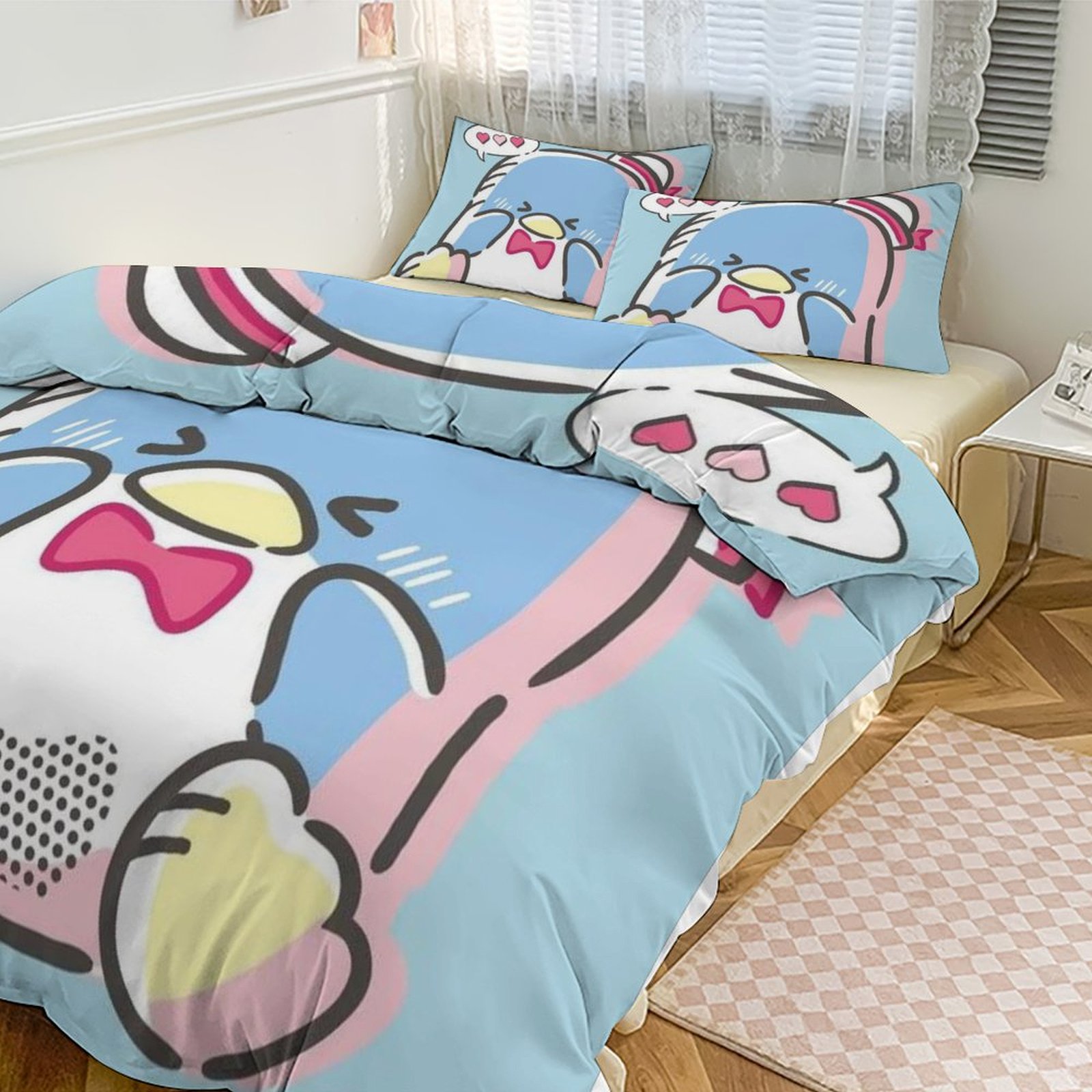 TUXEDO-SAM Bedding Set Anime Three-piece for Boys Girls Teens Full ...