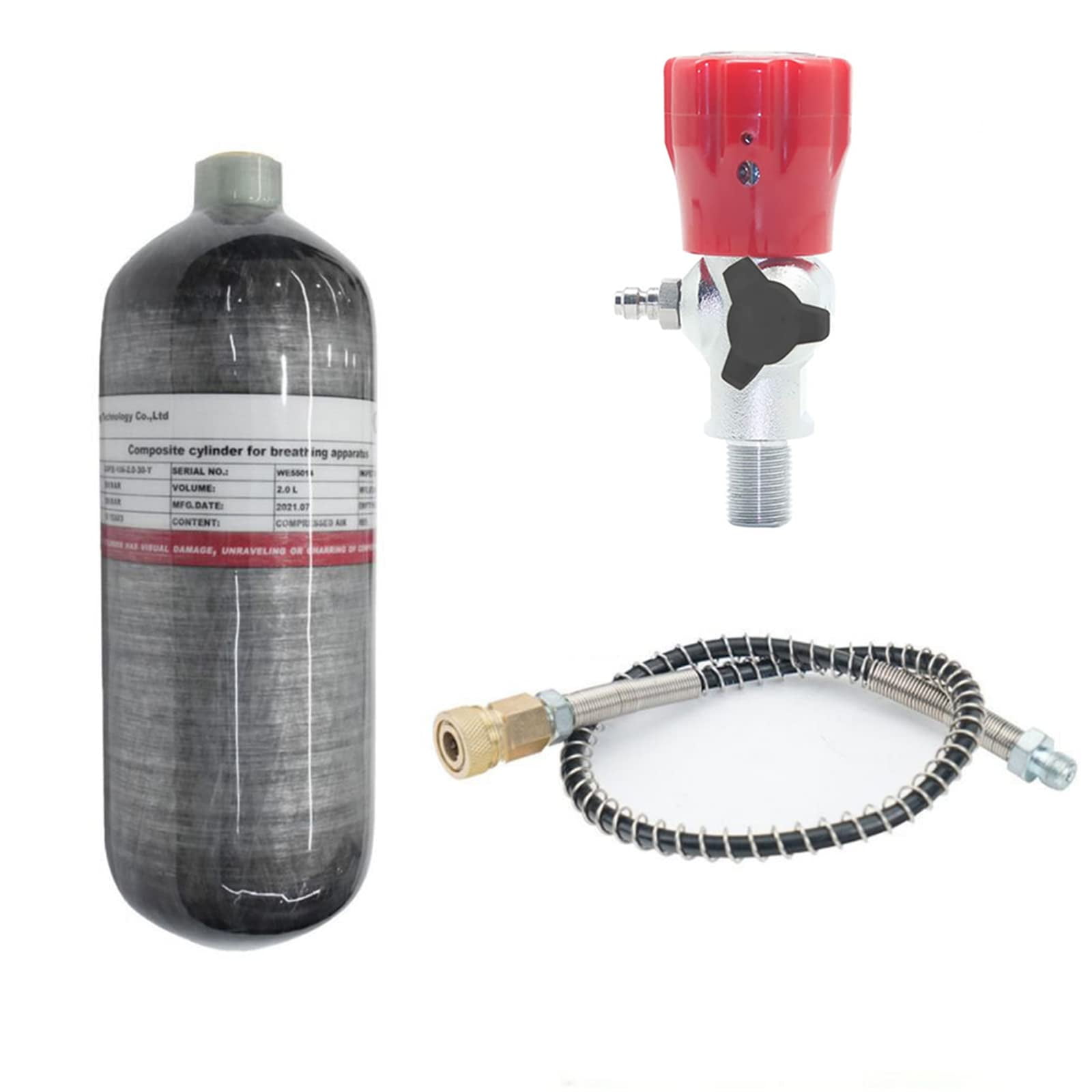 TUXING 2L 4500psi Carbon Fiber Air Tank（Empty Bottle）& Paintball ...