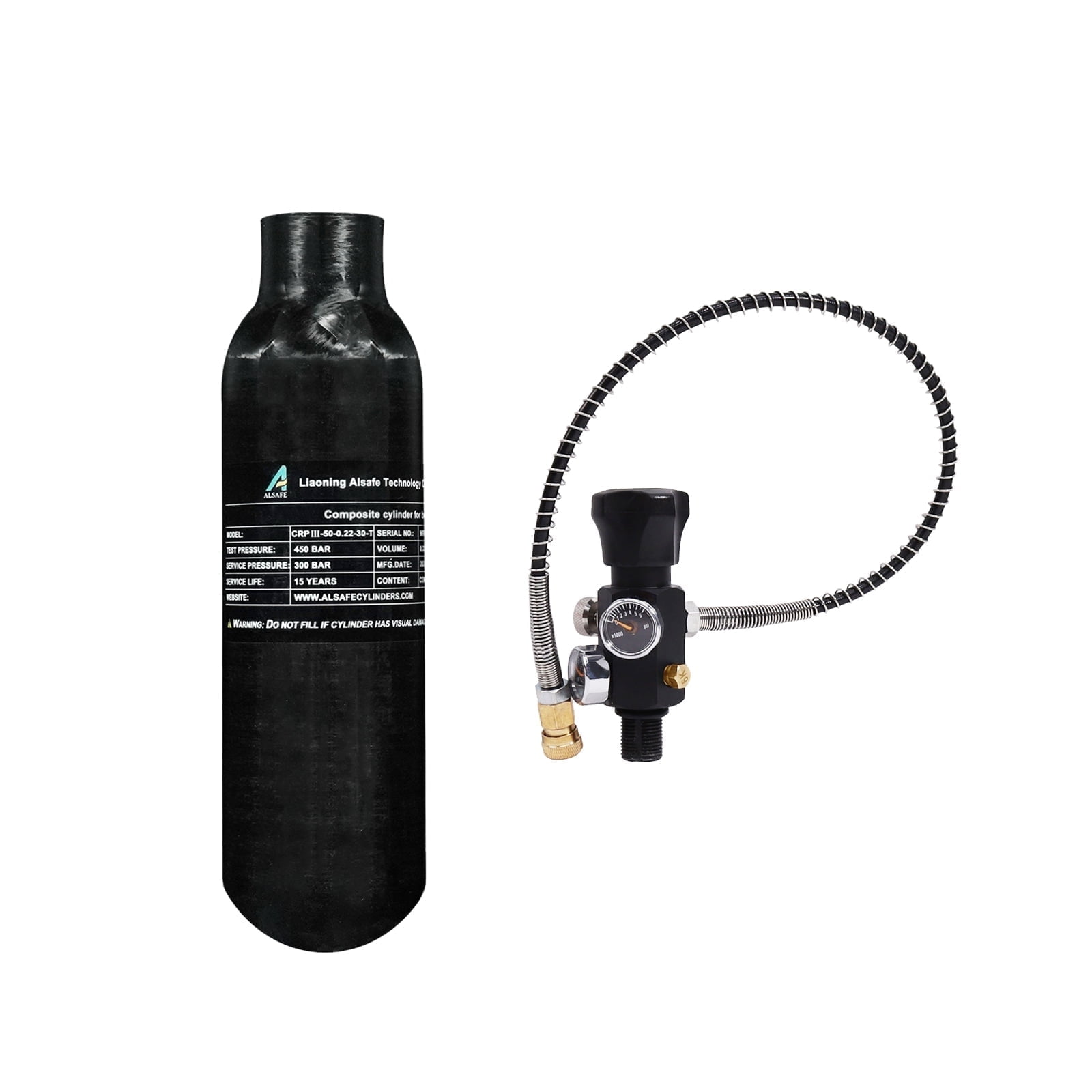 TUXING 4500Psi 0.22L Carbon Fiber Scuba Tank with Paintball Fill ...
