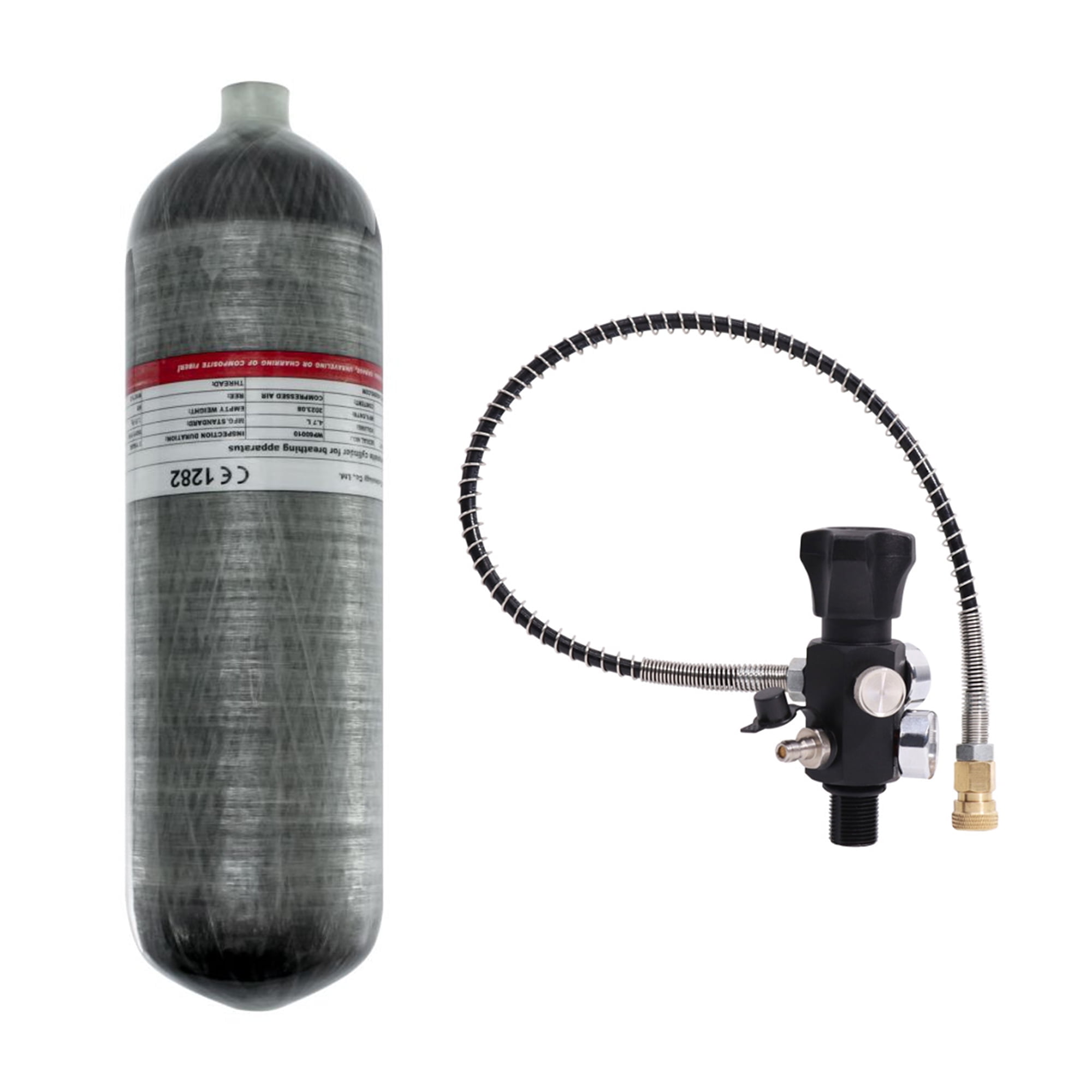 TUXING 4500Psi 4.7L Carbon Fiber Air Tank with Pcp Filling Regulator ...