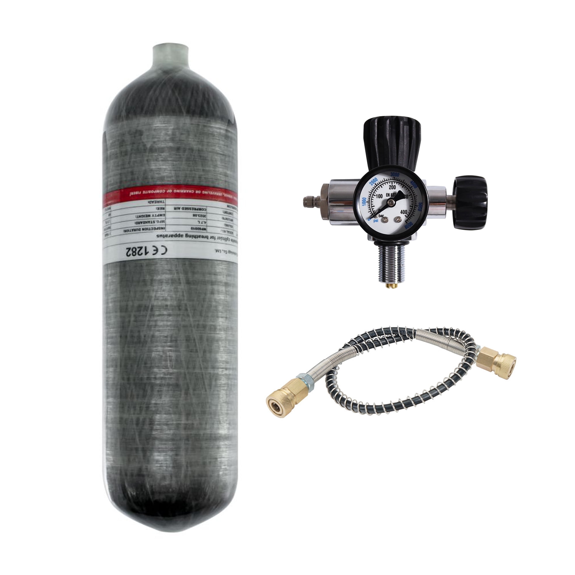 TUXING 4500Psi 4.7L Carbon Fiber Air Tank with Pcp Filling Regulator ...