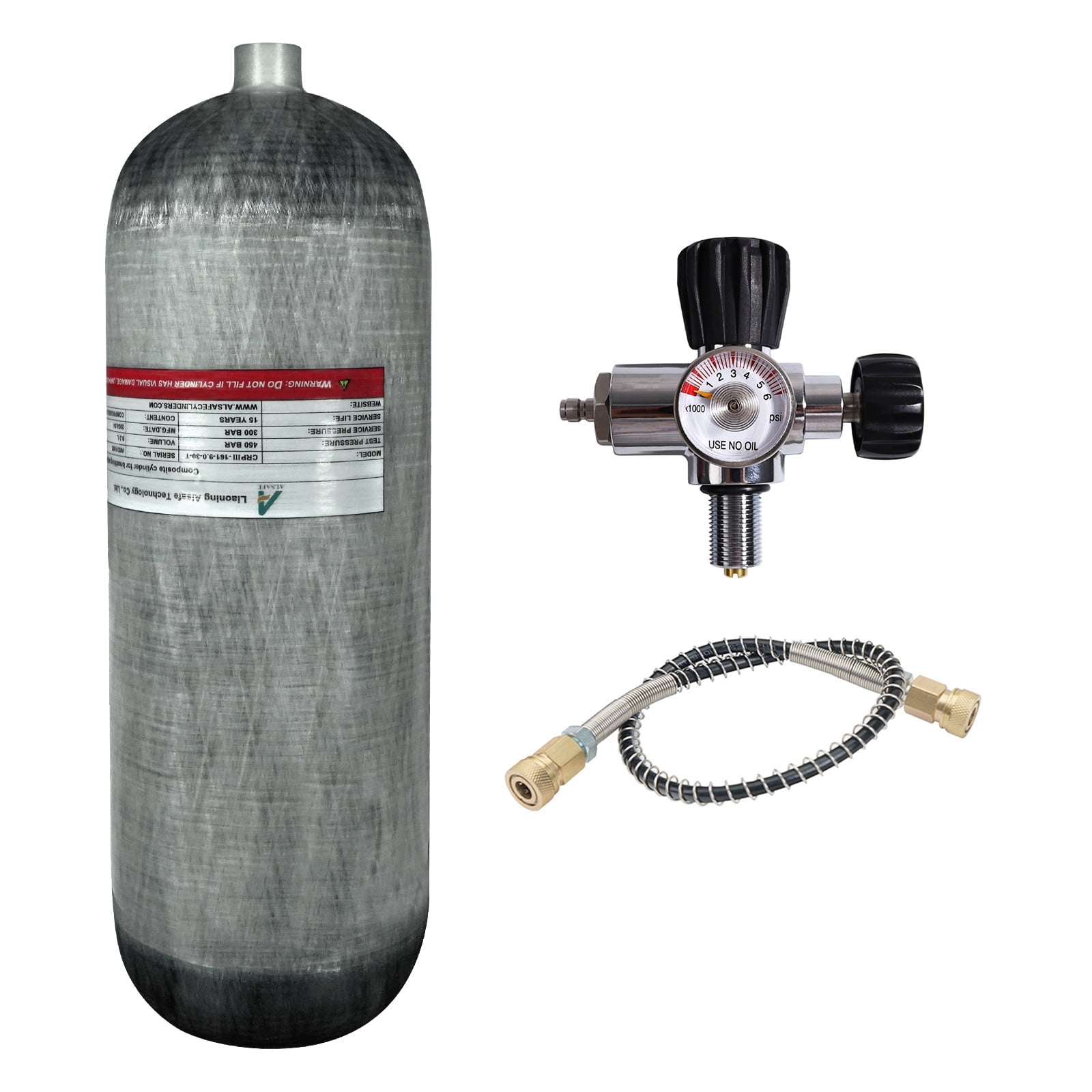 TUXING 4500Psi 9L Carbon Fiber Air Tank with Pcp Filling Regulator ...