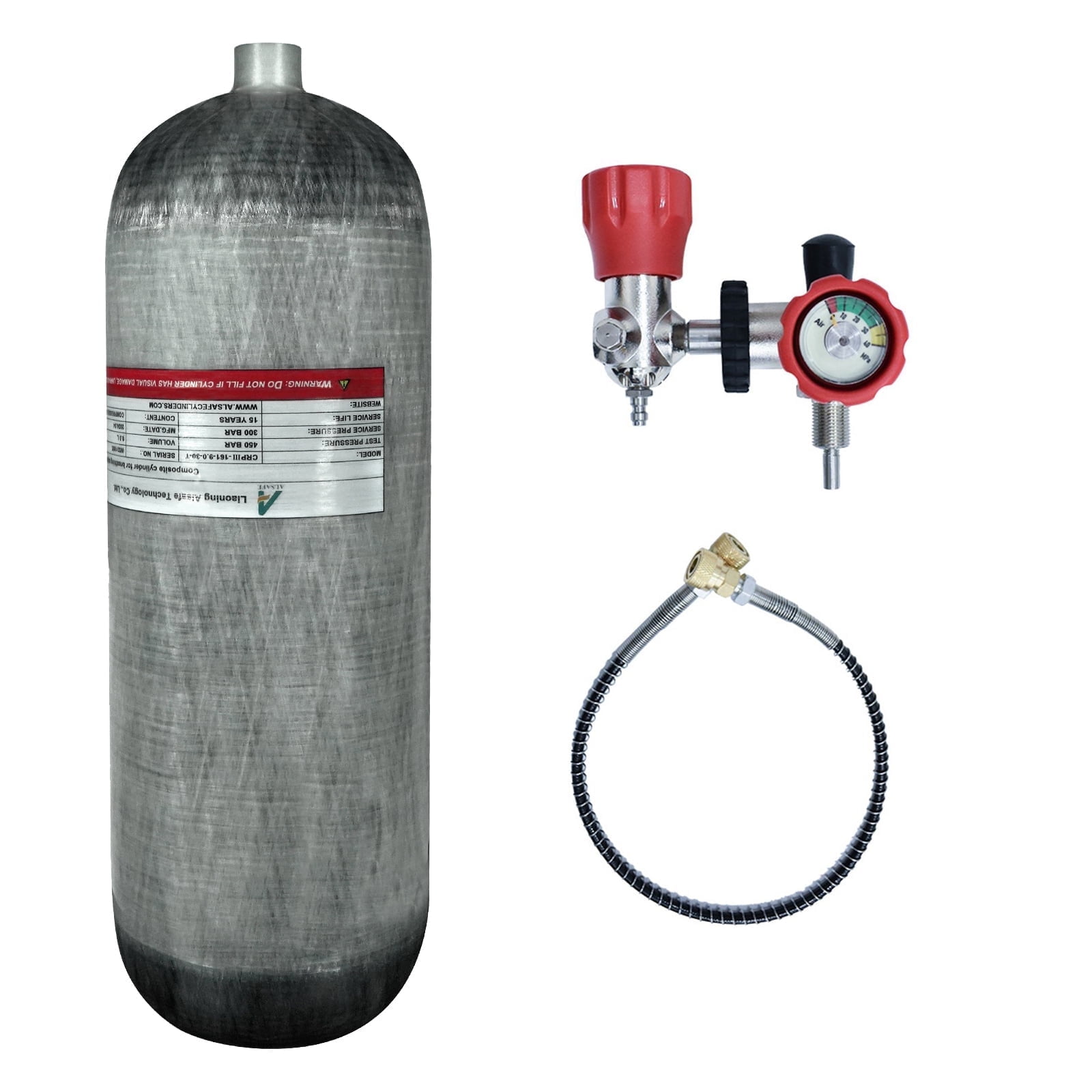 TUXING 4500Psi Pcp 9L Carbon Fiber Air Tank with Filling Regulator ...