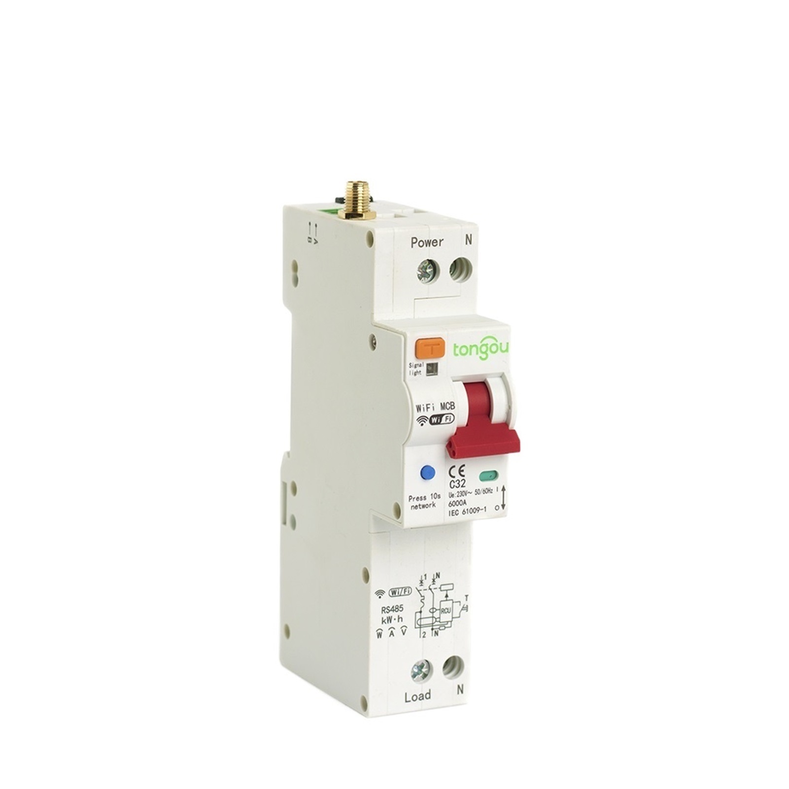 Tuya 1p Single Phase Rcbo Wifi Smart Energy Meter Kwh Metering Monitoring Circuit Breaker Timer