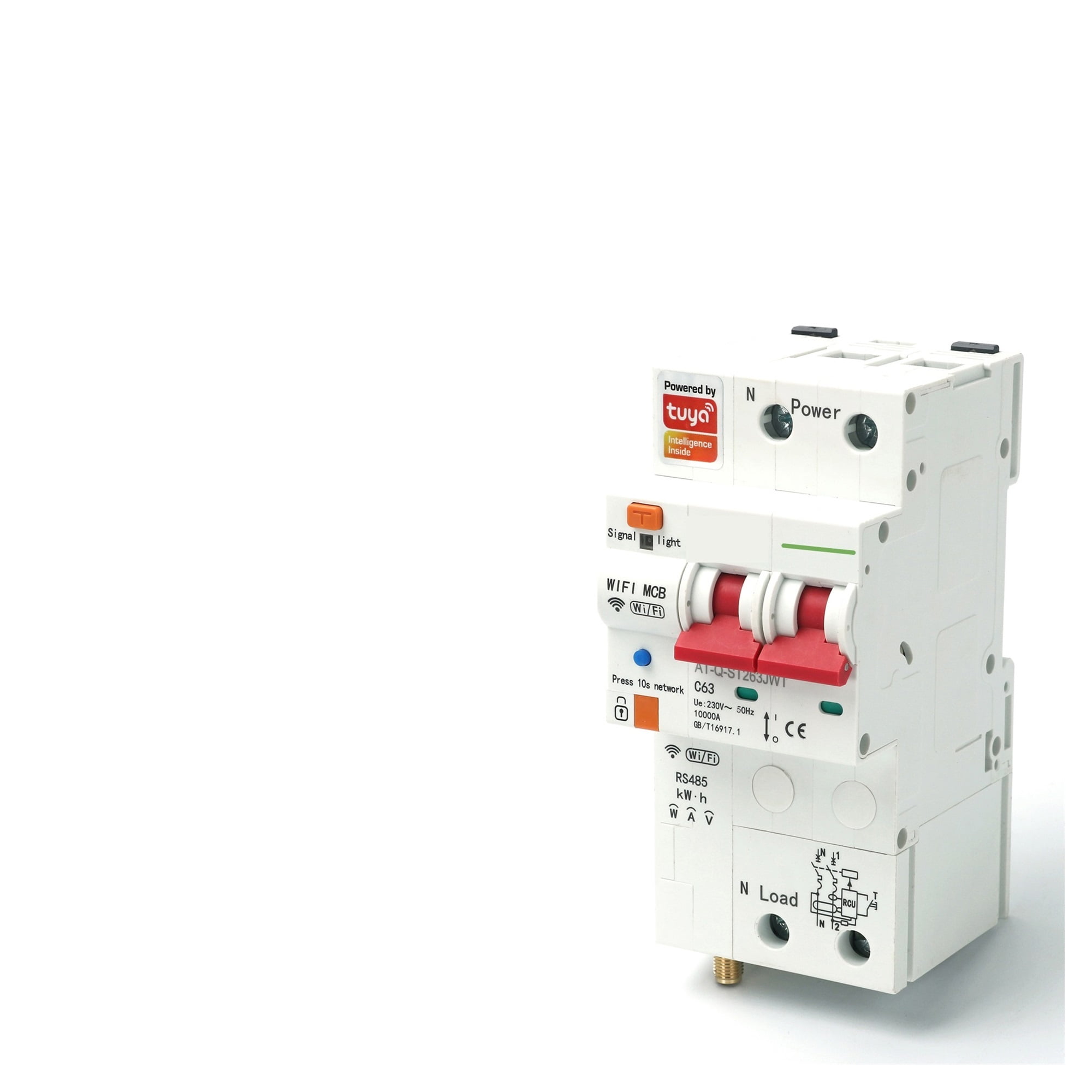 TUYA 2P Single Phase Smart Energy Meter Kwh Metering Monitoring Circuit Breaker Timer Relay with ...