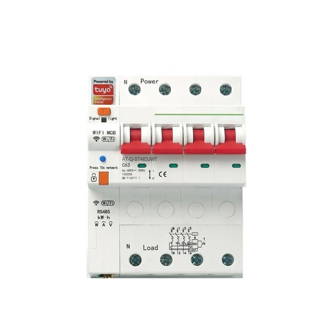 Tuya 4p Three Phase Smart Energy Meter Kwh Metering Monitoring Circuit Breaker Timer Relay With