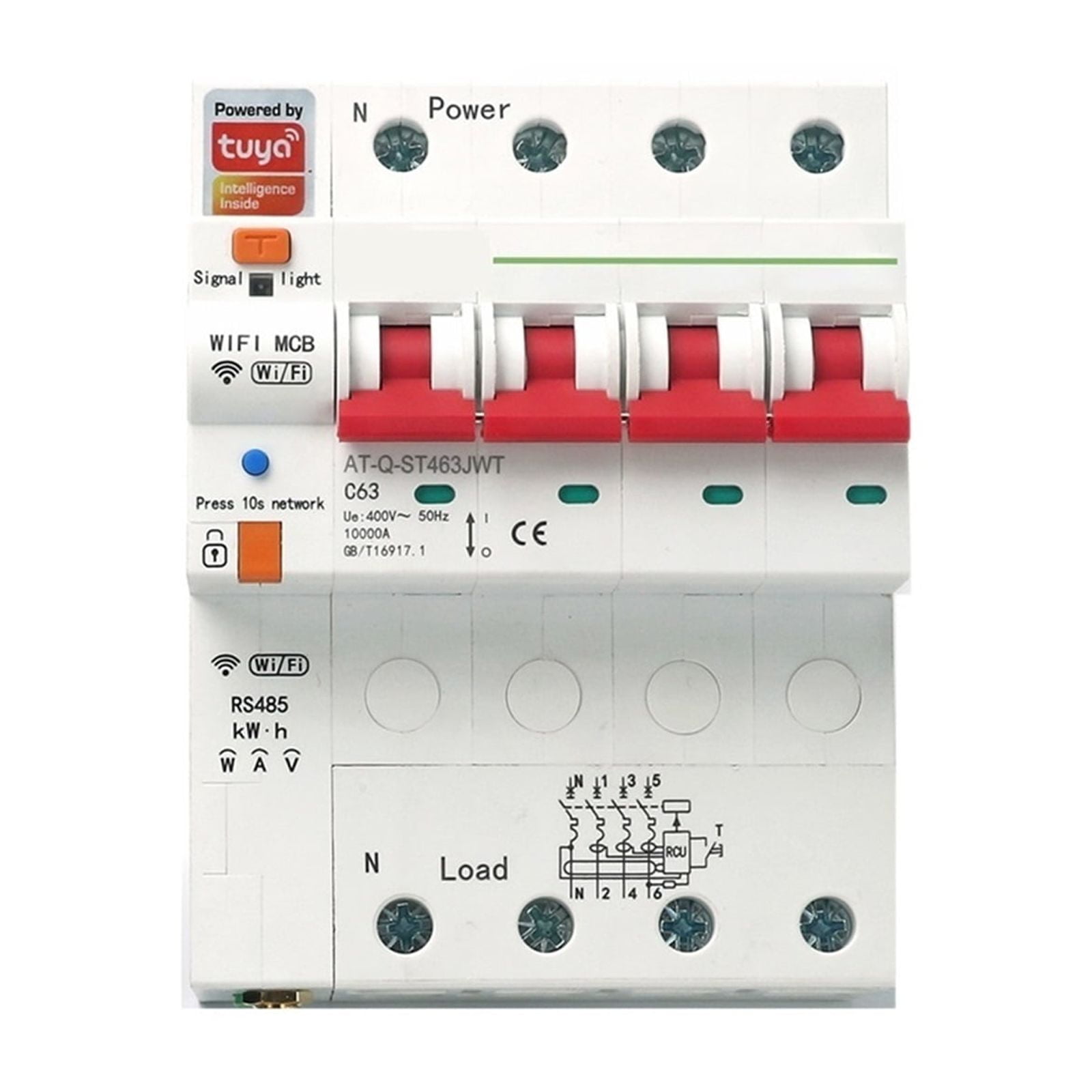 TUYA 4P Three Phase Smart Energy Meter Kwh Metering Monitoring Circuit ...