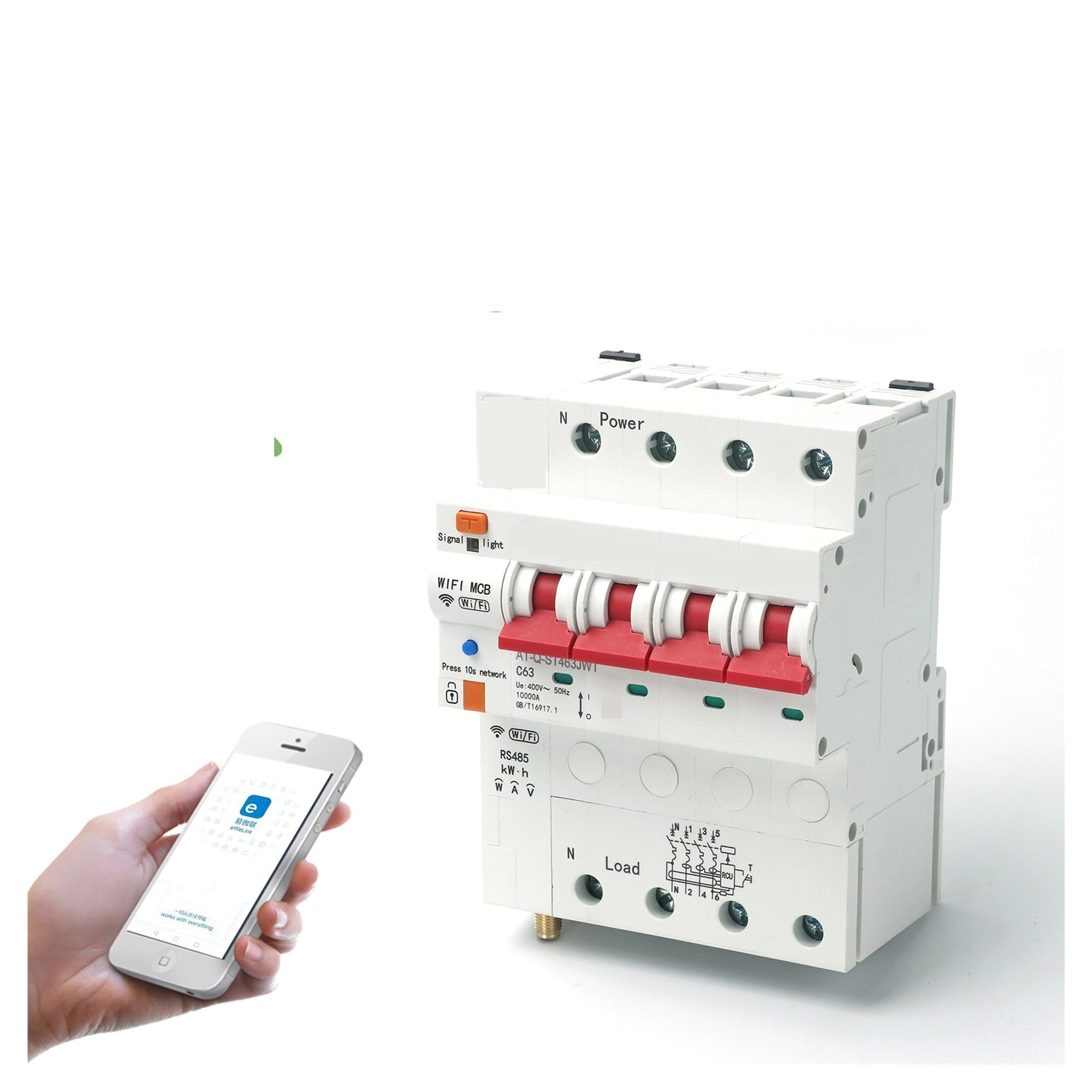 TUYA 4P Three Phase WIFI Smart Energy Meter Kwh Metering Monitoring ...