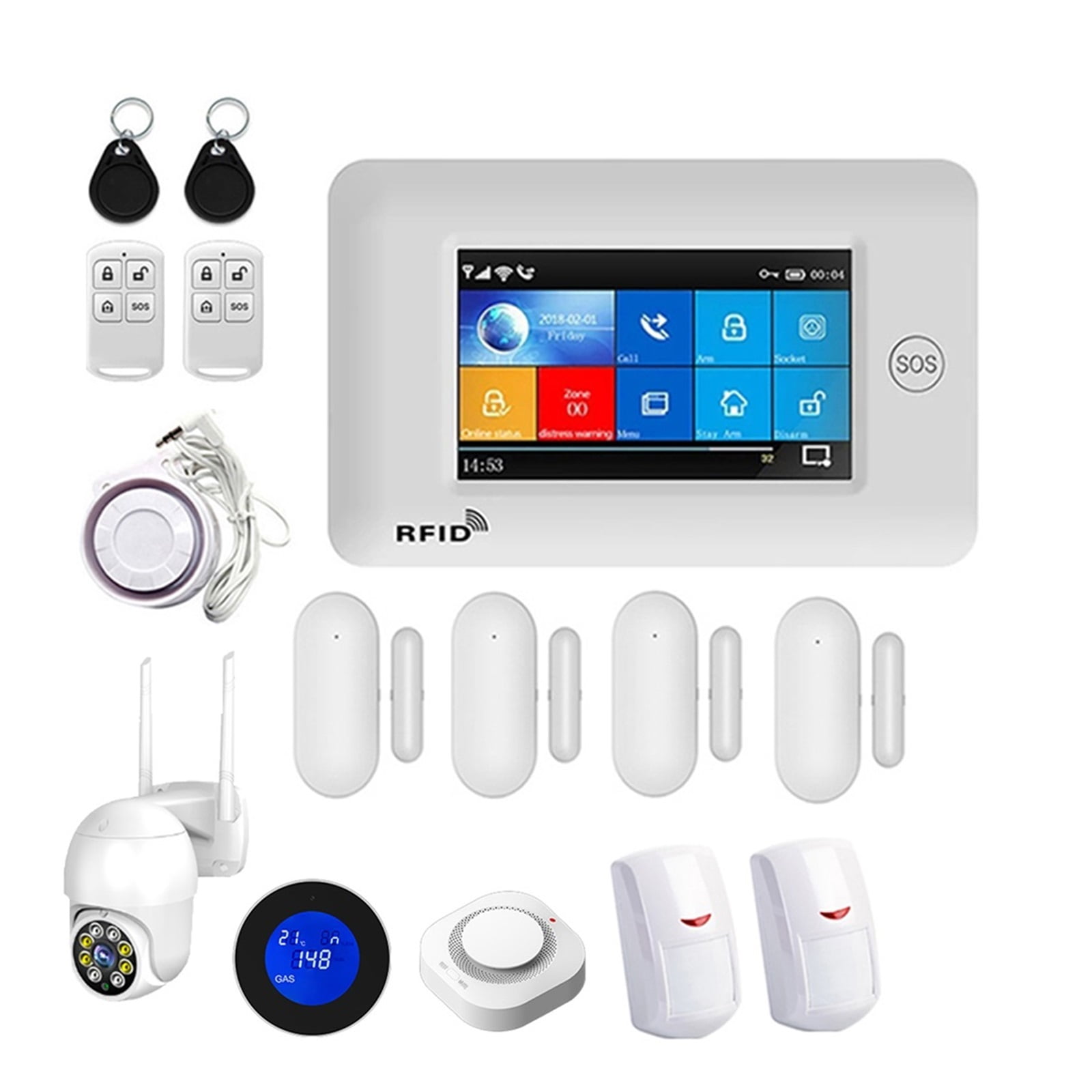 TUYA Full Touch Screen Home Security Alarm 4G Remote Arm And Disarm ...