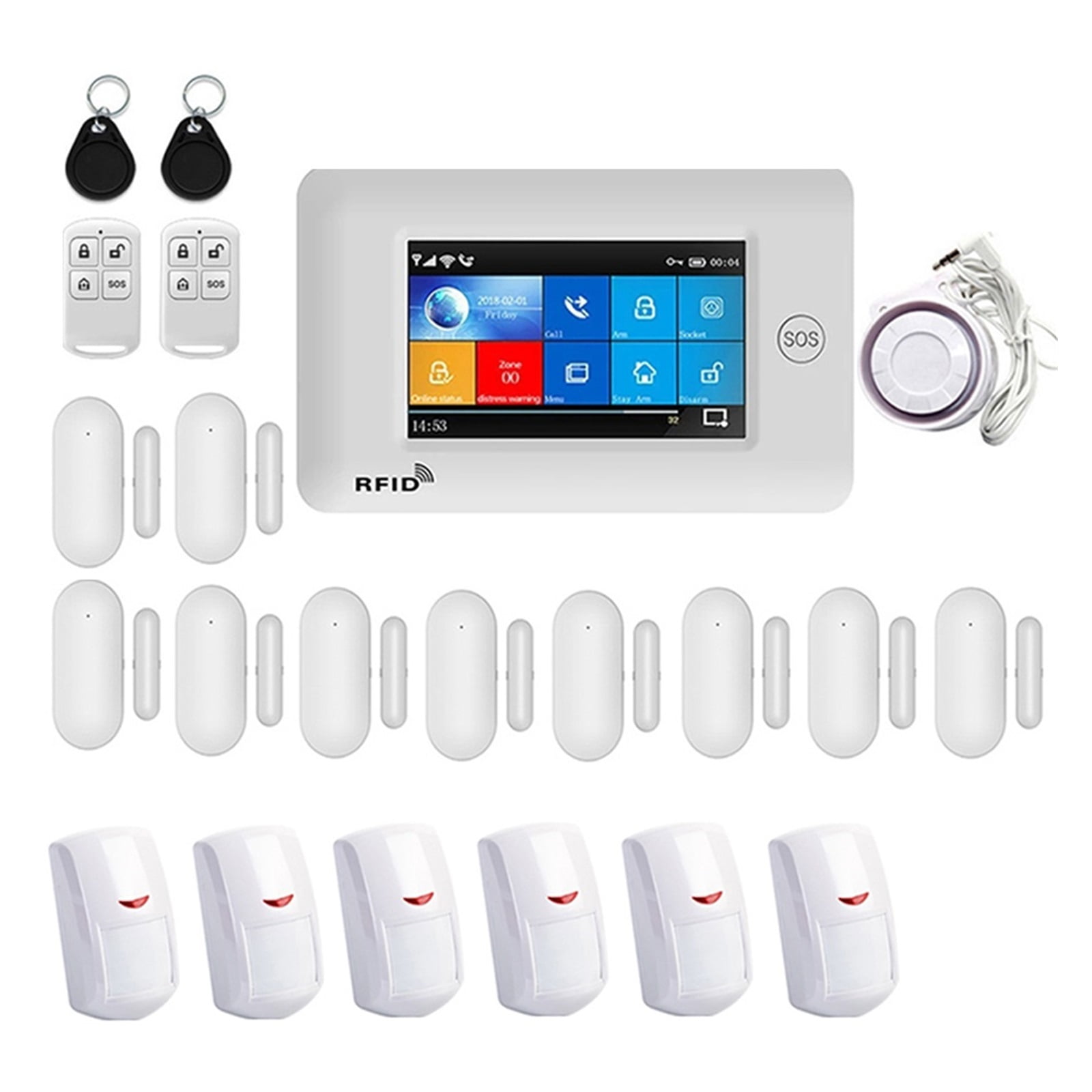 TUYA Full Touch Screen Home Security Alarm 4G Remote Arm And Disarm ...