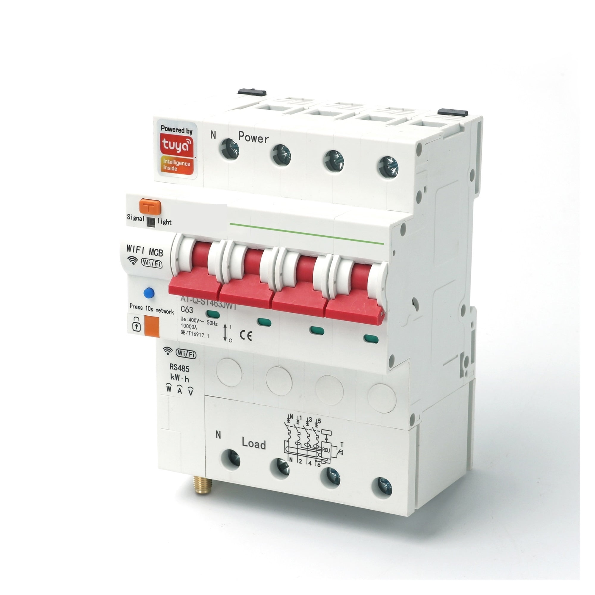 Tuya Single Phase Rcbo Smart Energy Meter Kwh Metering Monitoring Circuit Breaker Timer Relay
