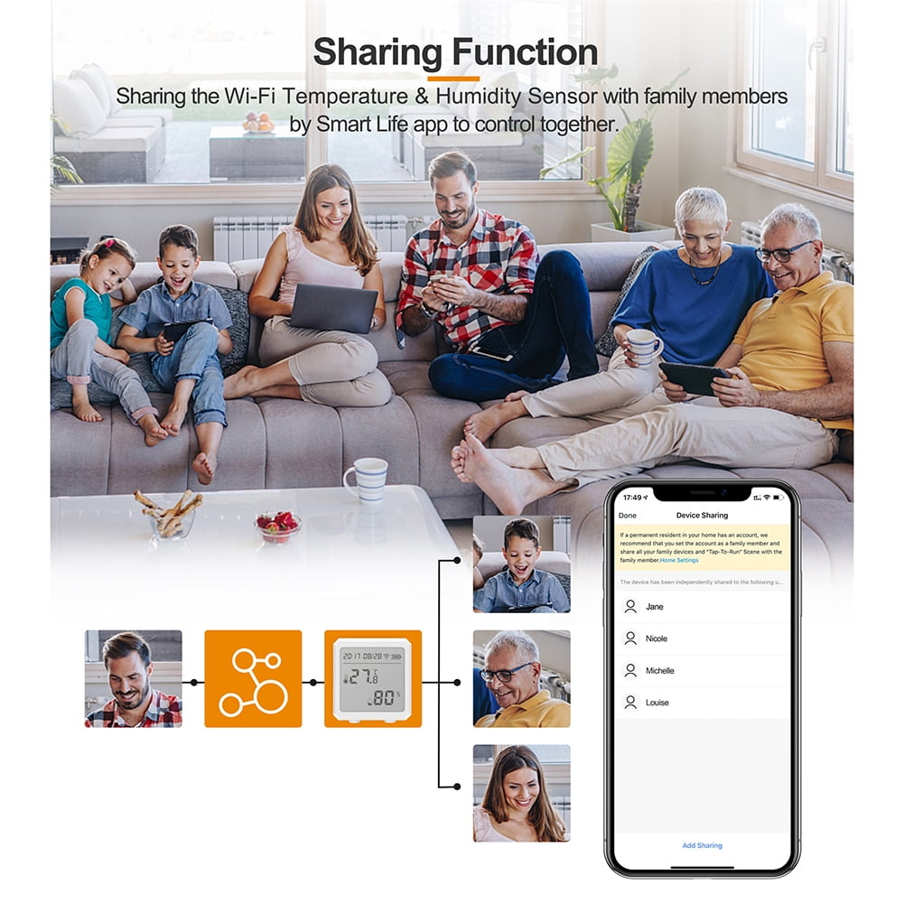 TUYA Zigbee Temperature & Humidity Sensor Battery Power With LCD Screen ...