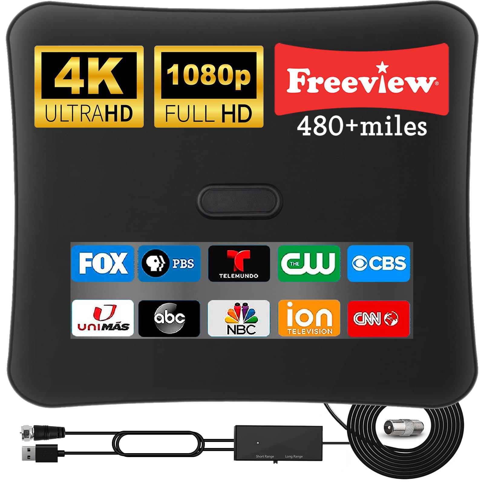 Terk Indoor Flat 4K HDTV Multi-Directional Antenna - TVFB1Z - Walmart.com