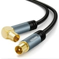 TV Aerial RG6 Coaxial Cable Right Angle 3.3FT, 90 Degree Angled Female ...