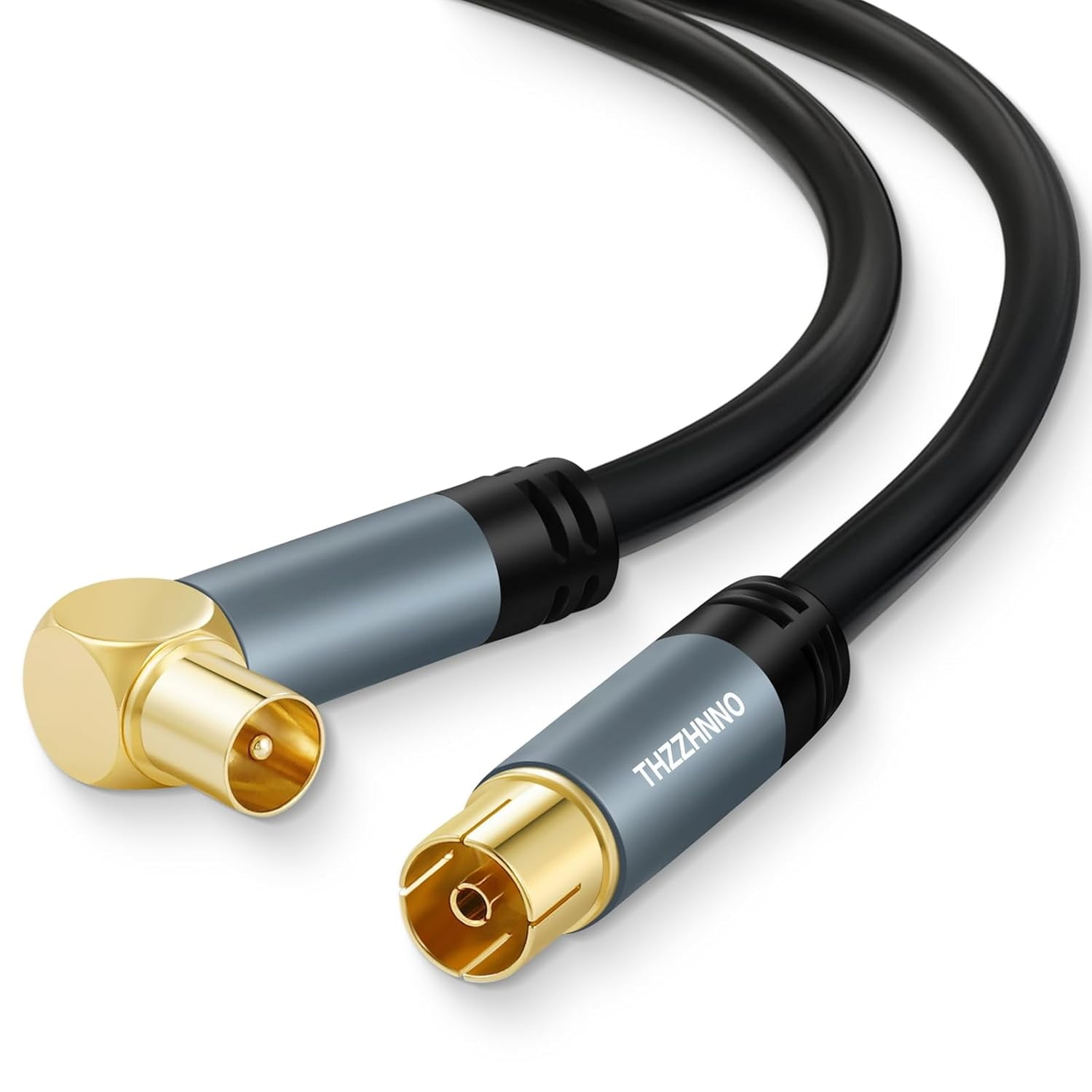 TV Aerial RG6 Coaxial Cable Right Angle 3.3FT, 90 Degree Angled Male to ...