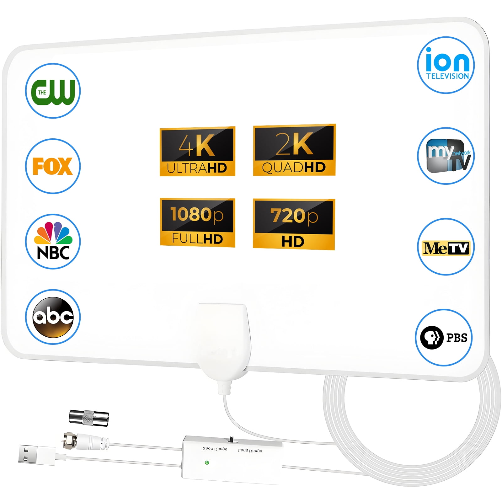 TV Antenna - 250+ Miles Long Range Indoor Digital Antenna for Local ...