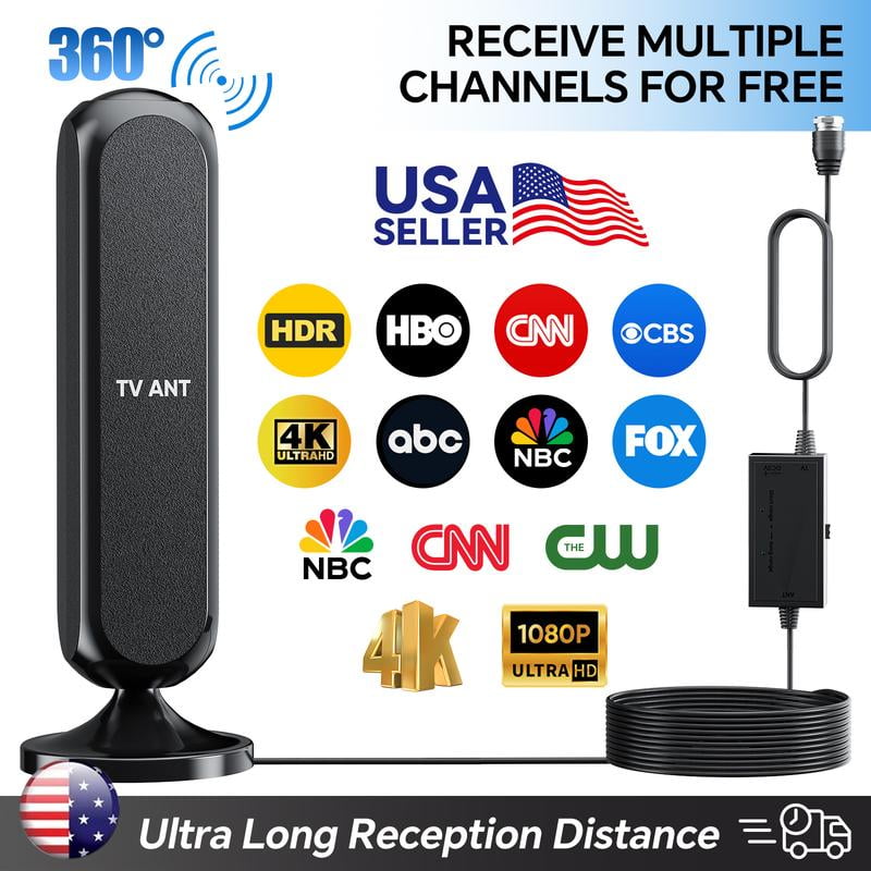 TV Antenna Digital for Smart TV HD Antena Indoor 360° Signal Amplified ...