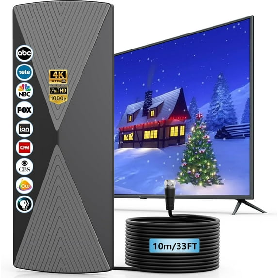 TV Antenna Indoor, 2025 Long Range Antenna for Smart TV with Amplifier ...