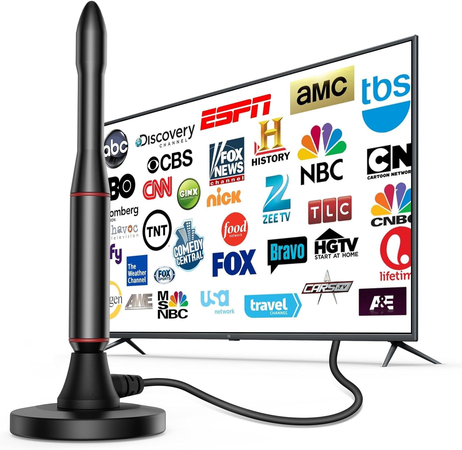 TV Antenna Indoor,650+ Miles Long Ran Digital Antenna Indoor for All TV ...