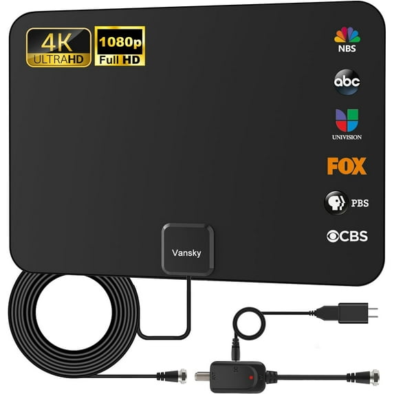 TV Antenna Indoor, Digital Amplified Indoor HDTV Antenna, 1080p VHF UHF ...