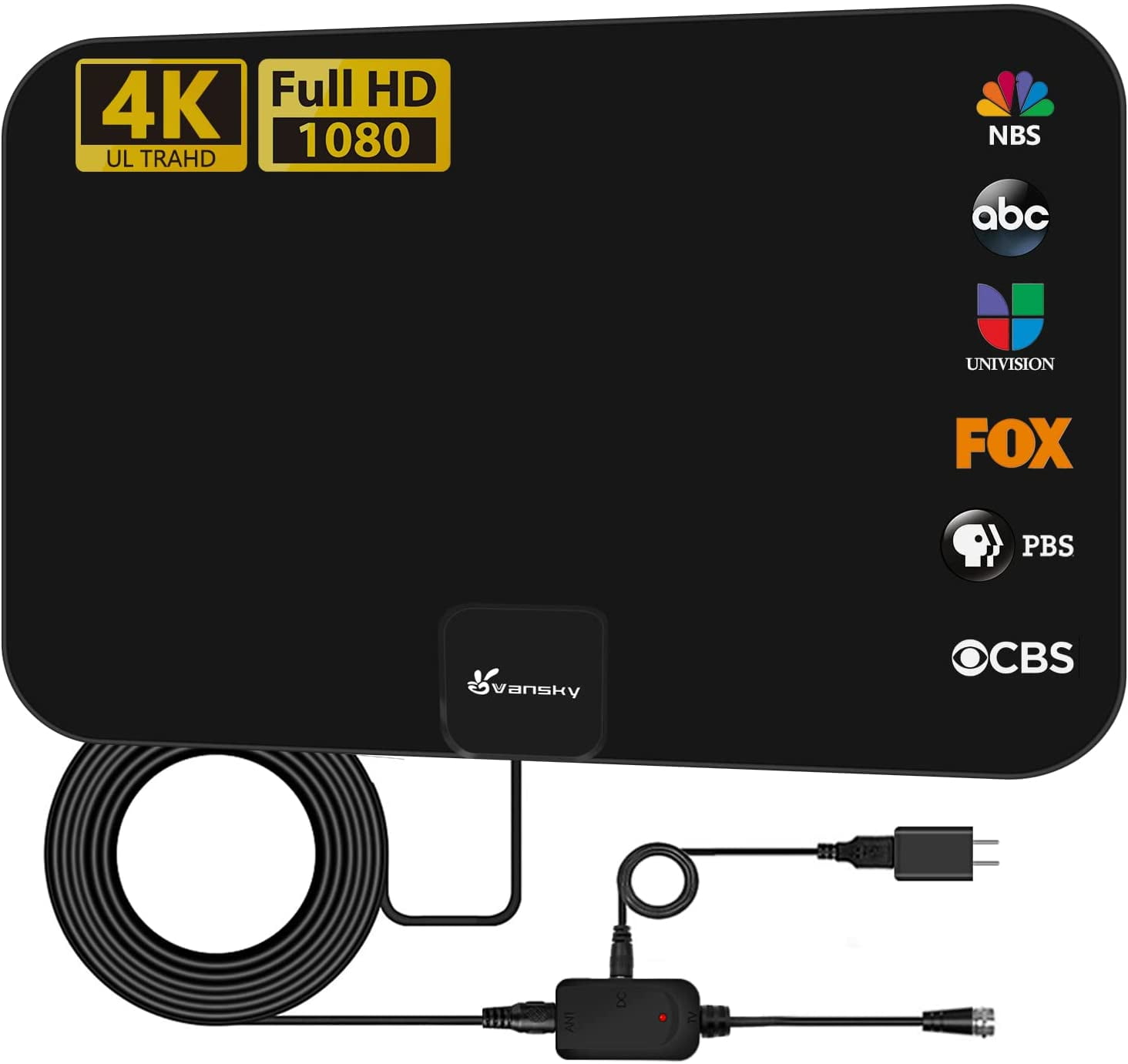 TV Antenna Indoor, Digital Amplified Indoor HDTV Antenna 250+ Miles ...