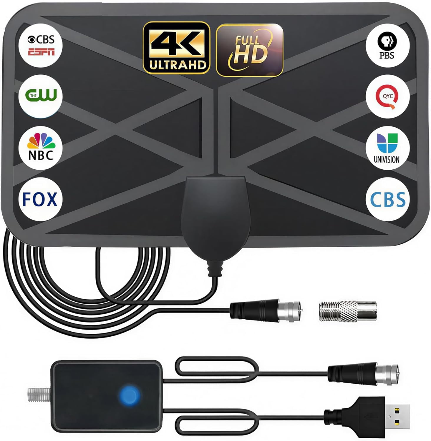 TV Antenna Indoor Digital Portable for Local Channels Supports 4K 1080p ...