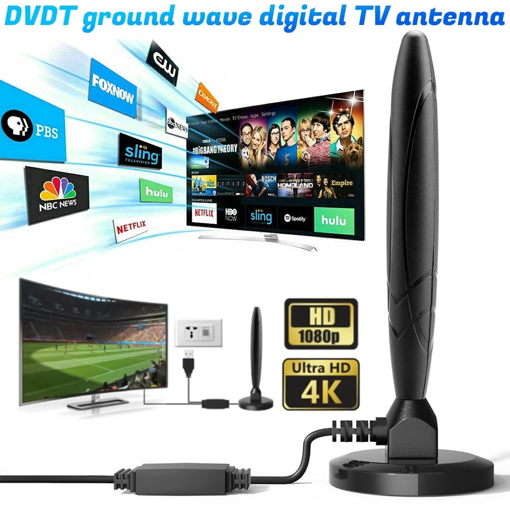TV Antenna - Indoor/Outdoor Digital Antenna Up 350 Miles Range, Support ...