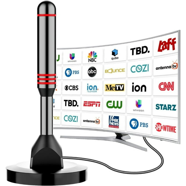 TV Antenna Portable HD Digital Indoor - 360° Signal Reception, Switch ...