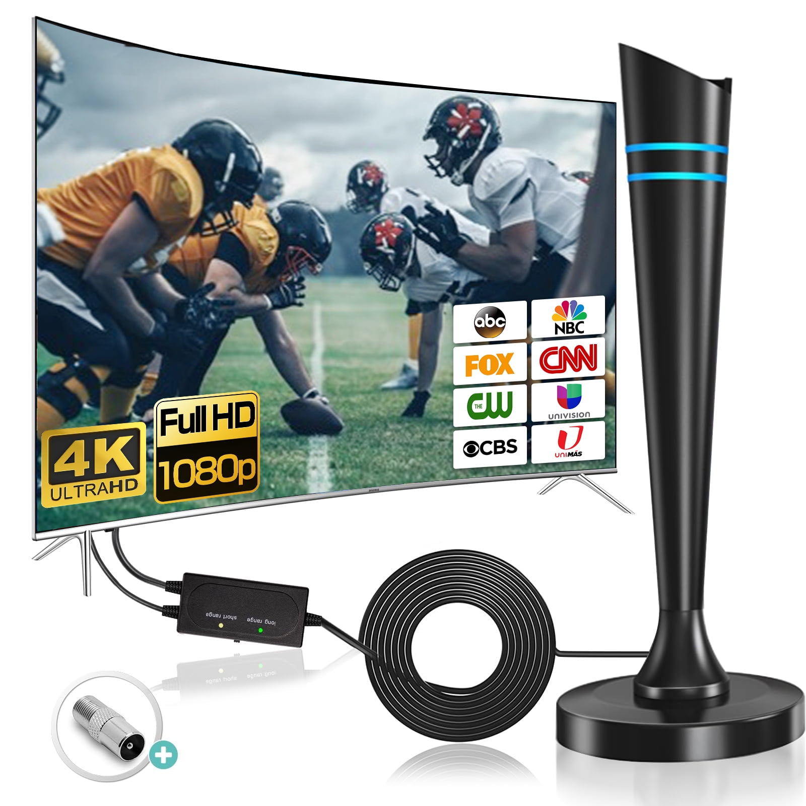 TV Antenna, Powerful Amplified Indoor Digital TV Antenna with Over 300 ...