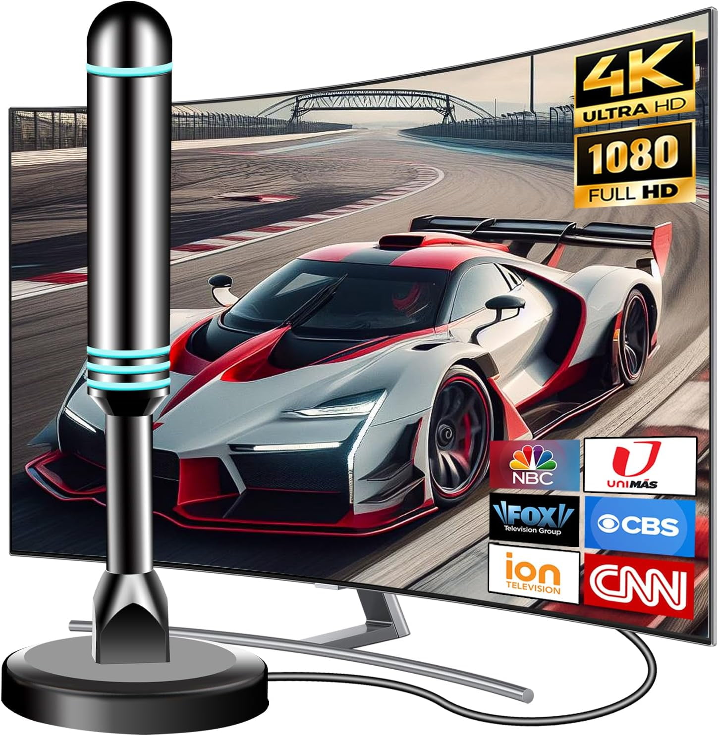 TV Antenna for Smart TV Indoor,Strong Magnetic Base Indoor TV Antennas ...