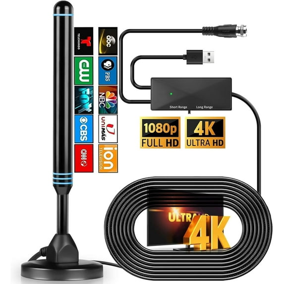 TV Antenna for Smart Television,Indoor&Outdoor,4K 1080p with Signal ...