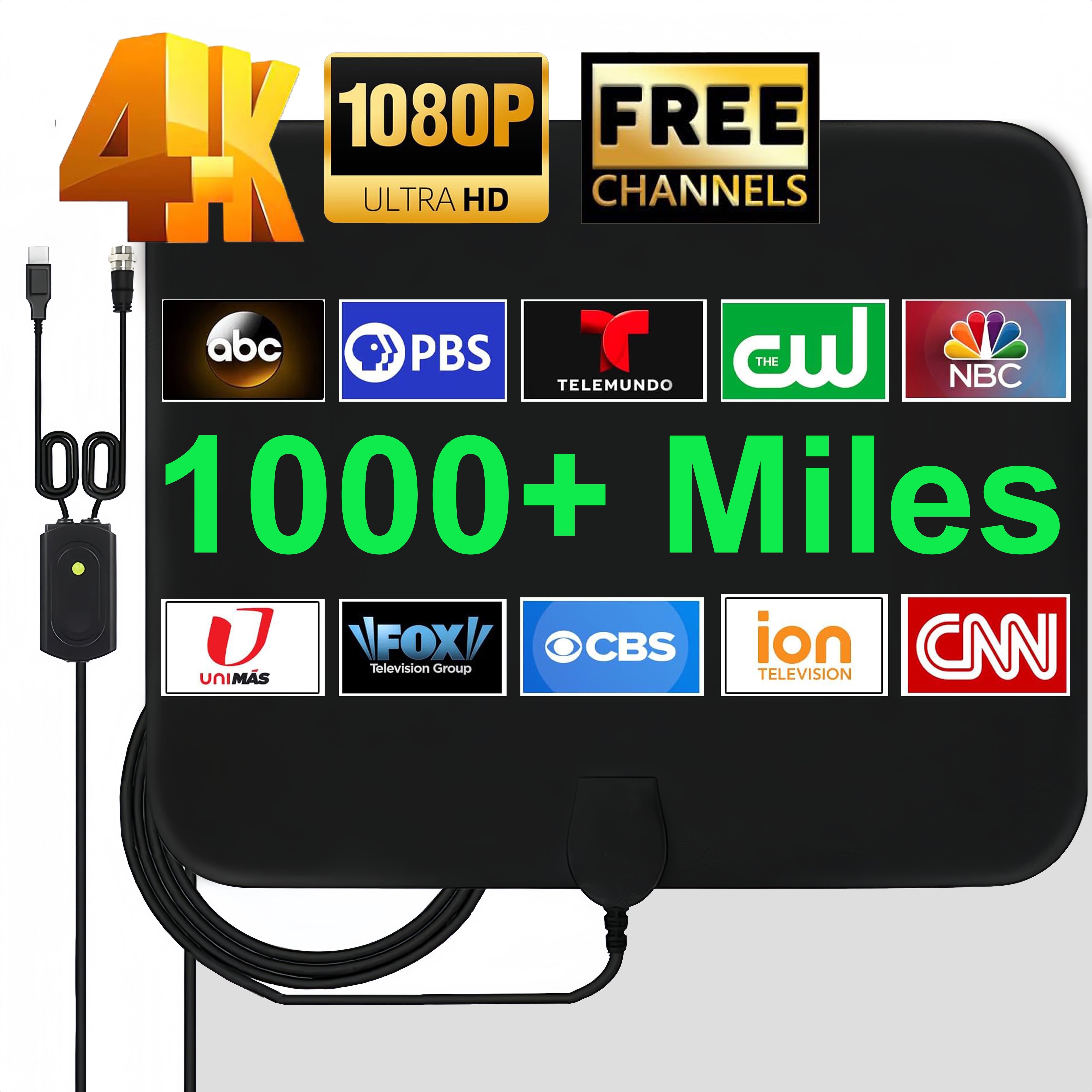 Qzgyoool Amplified HD Digital TV Antenna, 130-Mile Range, 4K 1080p ...