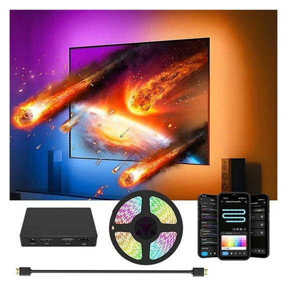 TV Backlight 55-65 inch, Smart LED Strip Lights with 2.1 Sync Box ...