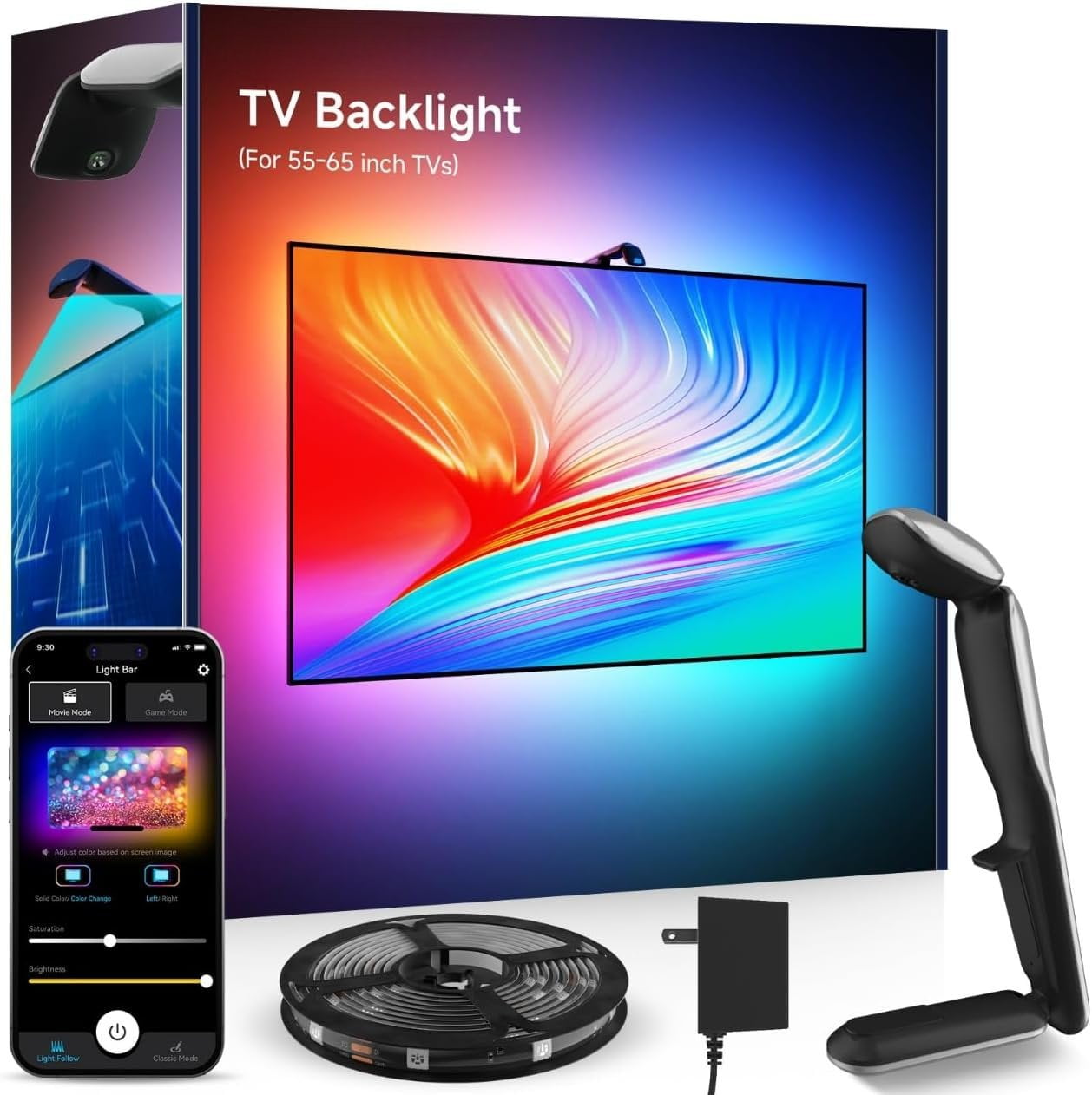 TV Backlight with Camera, 13.7ft Lights for 45-65 Inch TVs & PC ...