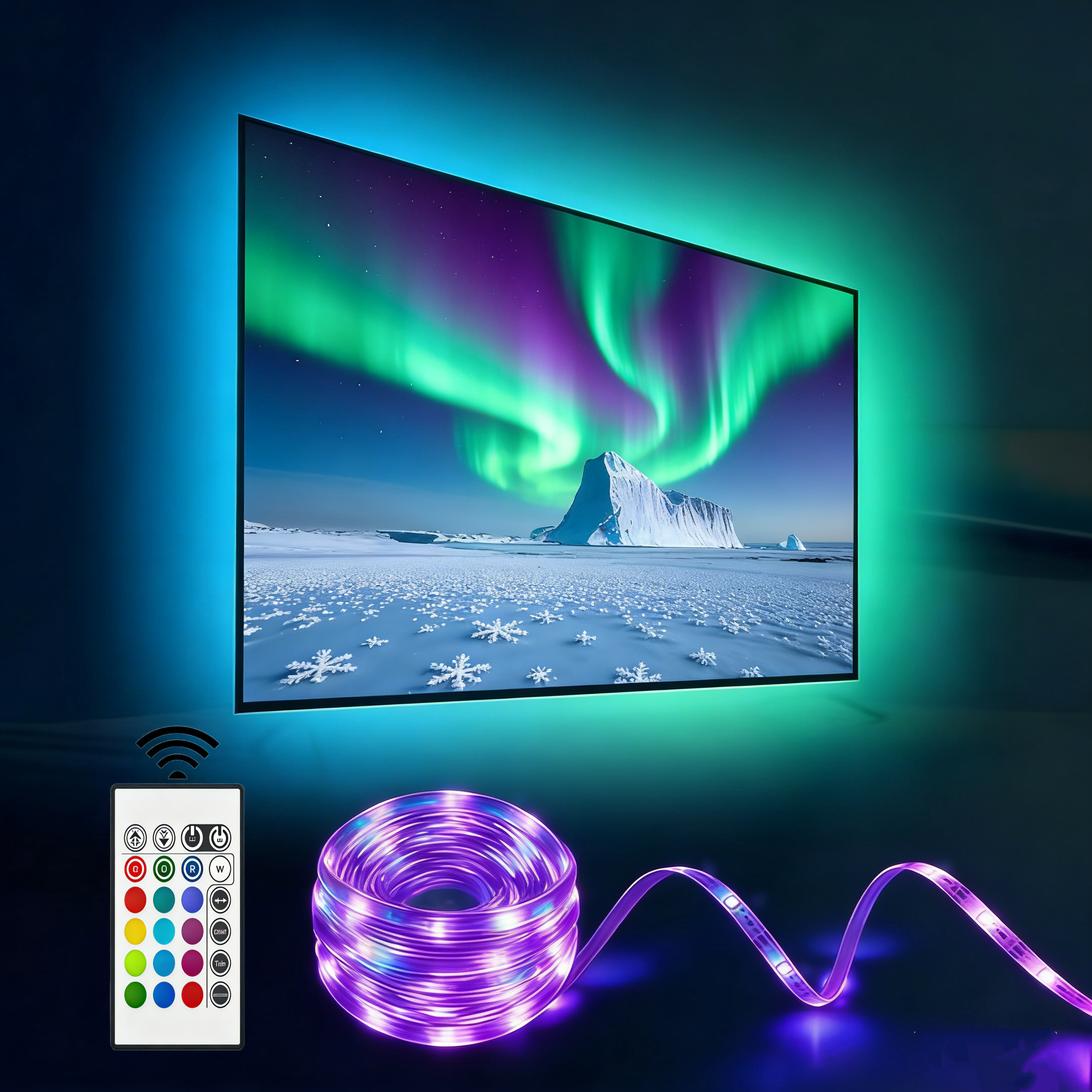 TV Backlight LED Strip Lights (40-60 Inch) - 16 Colors RGB LED Lights ...