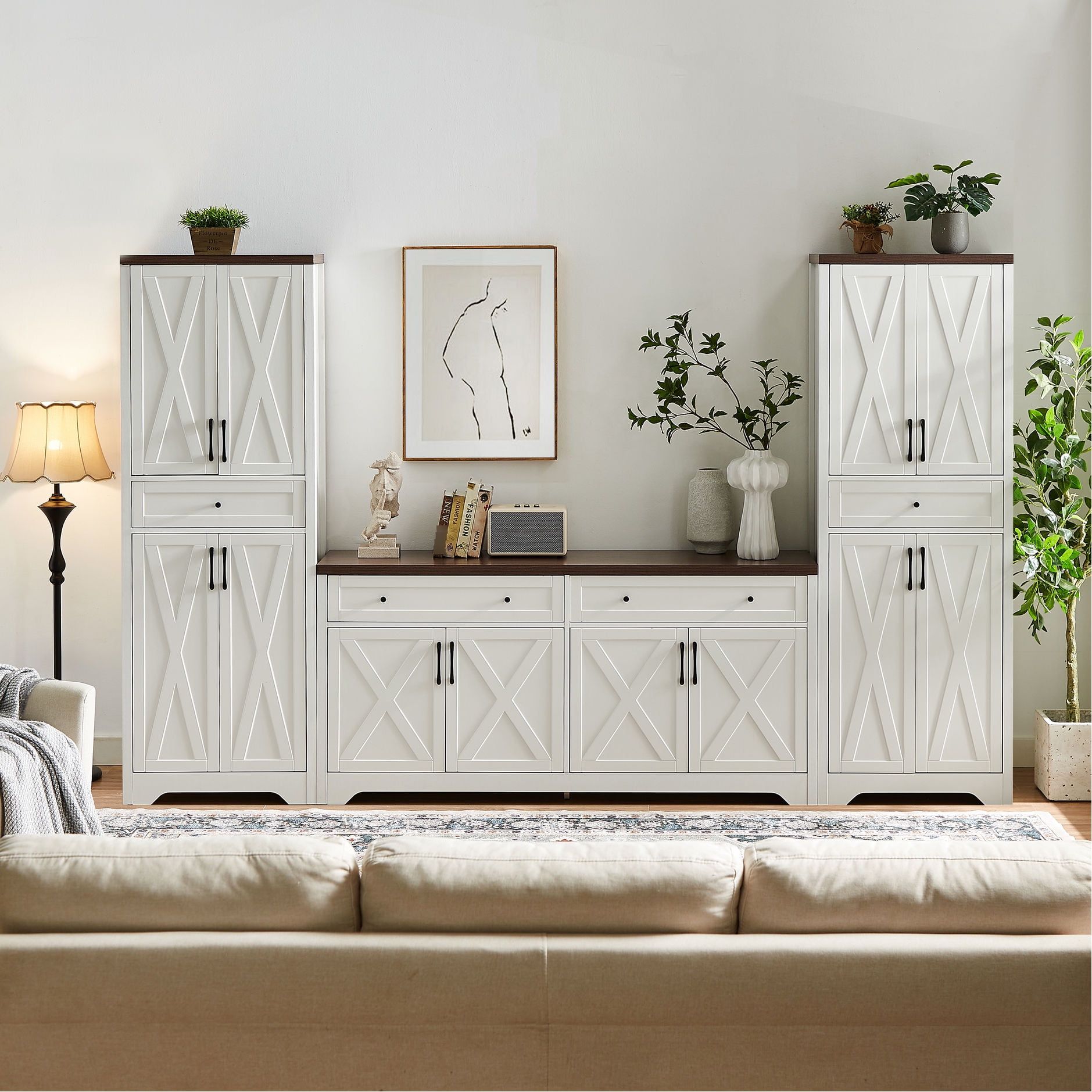 TV Cabinet Set | Multifunctional for Living Room with Ample Storage ...