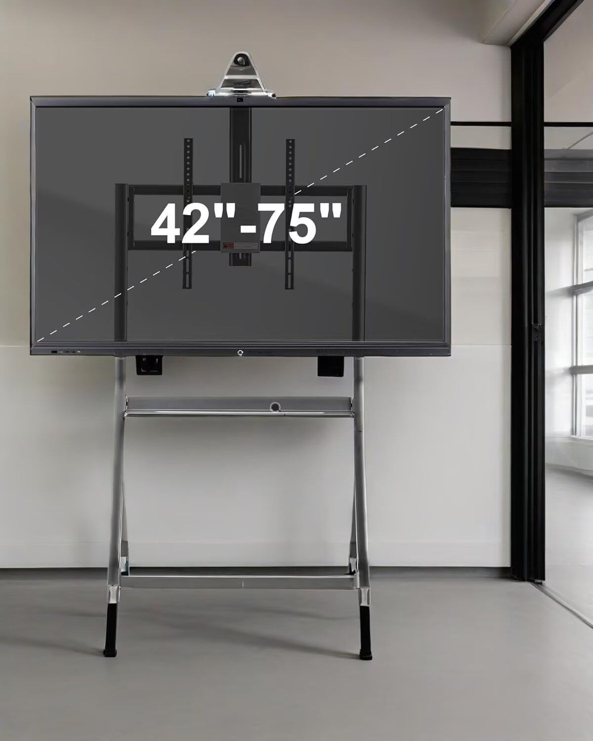 TV Cart Rolling TV Cart With Adjustable Shelf Up To 75" TVs Up To 176 ...