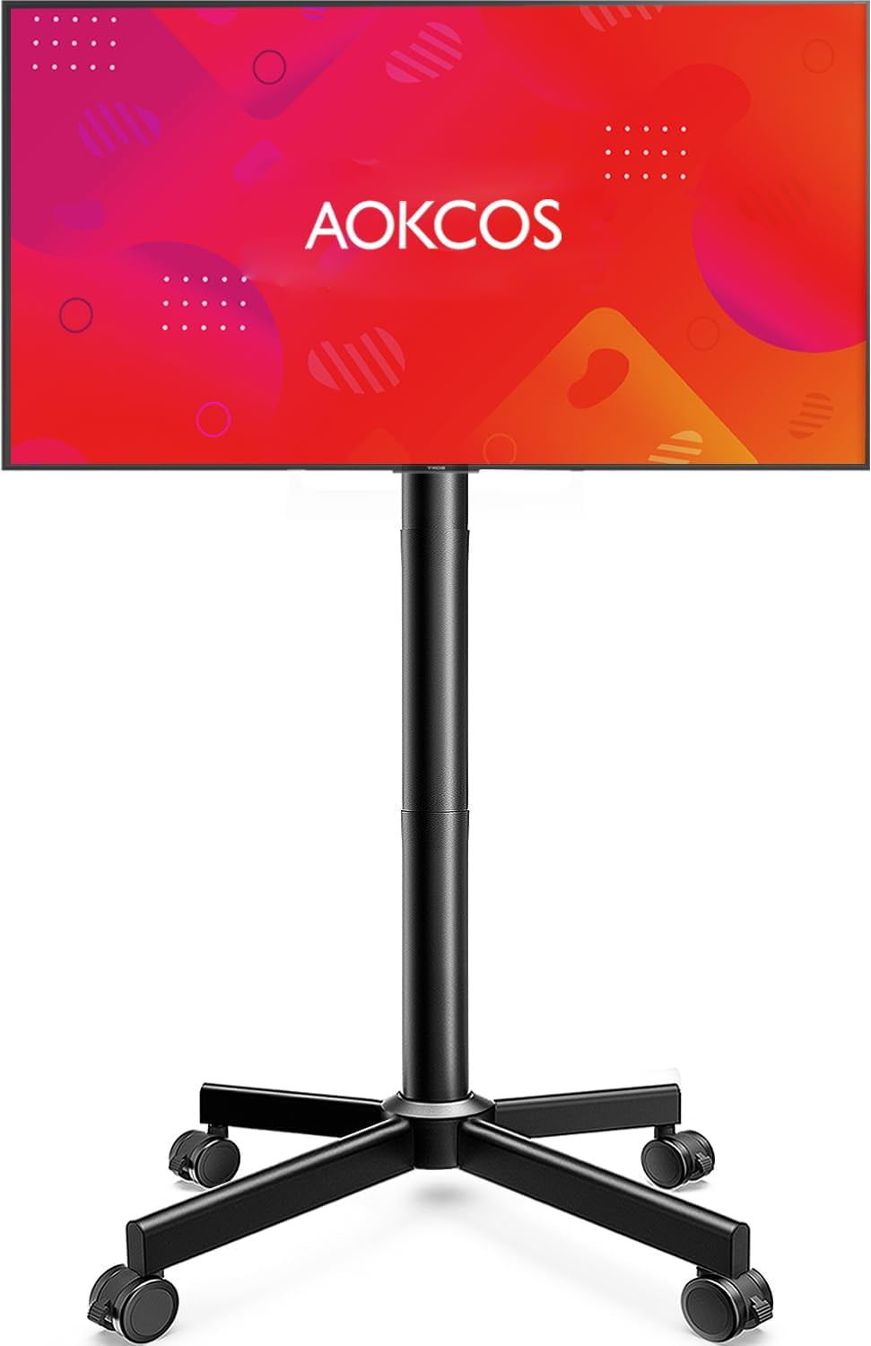 TV Cart Rolling TV Stand - Mobile TV Stand for 32-65 inch Flat/Curved ...