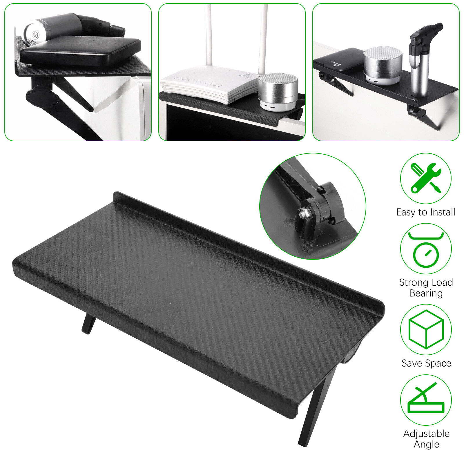 TV Computer Screen Caddy Top Shelf Desktop Stand Adjustable Storage ...