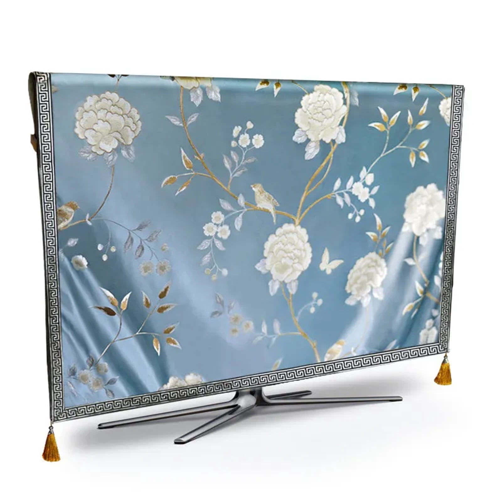 TV Cover Flower Weatherproof Protect Television Tissue Cushion Cover ...