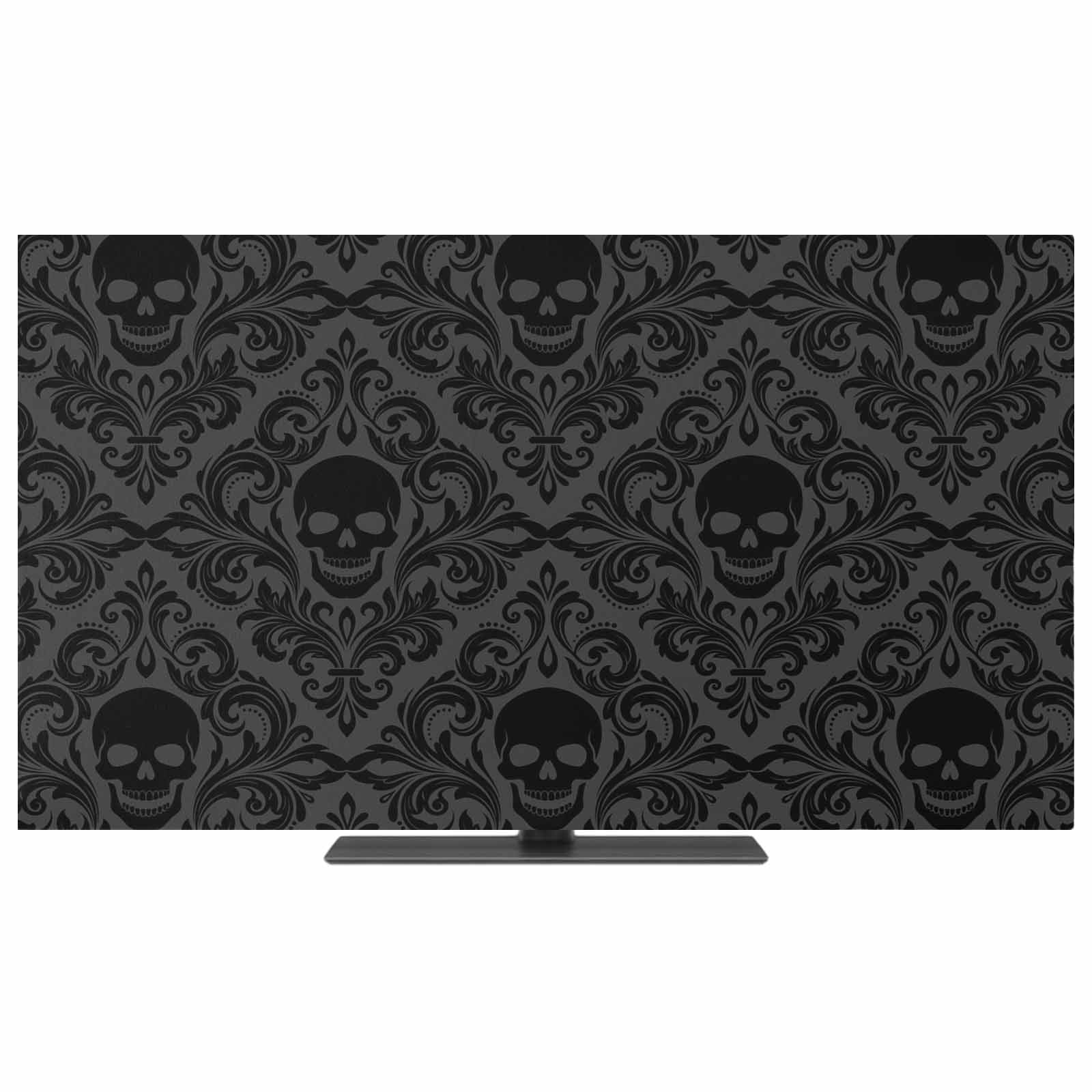 TV Cover Indoor, Black Skeleton Stretch TV Dust Cover Television Screen ...