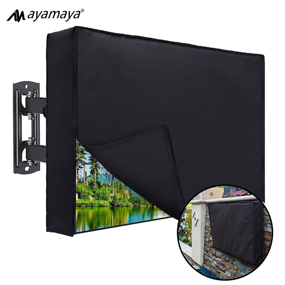 TV Cover Outside AYAMAYA Outdoor TV Cover with Zipper Open Waterproof ...