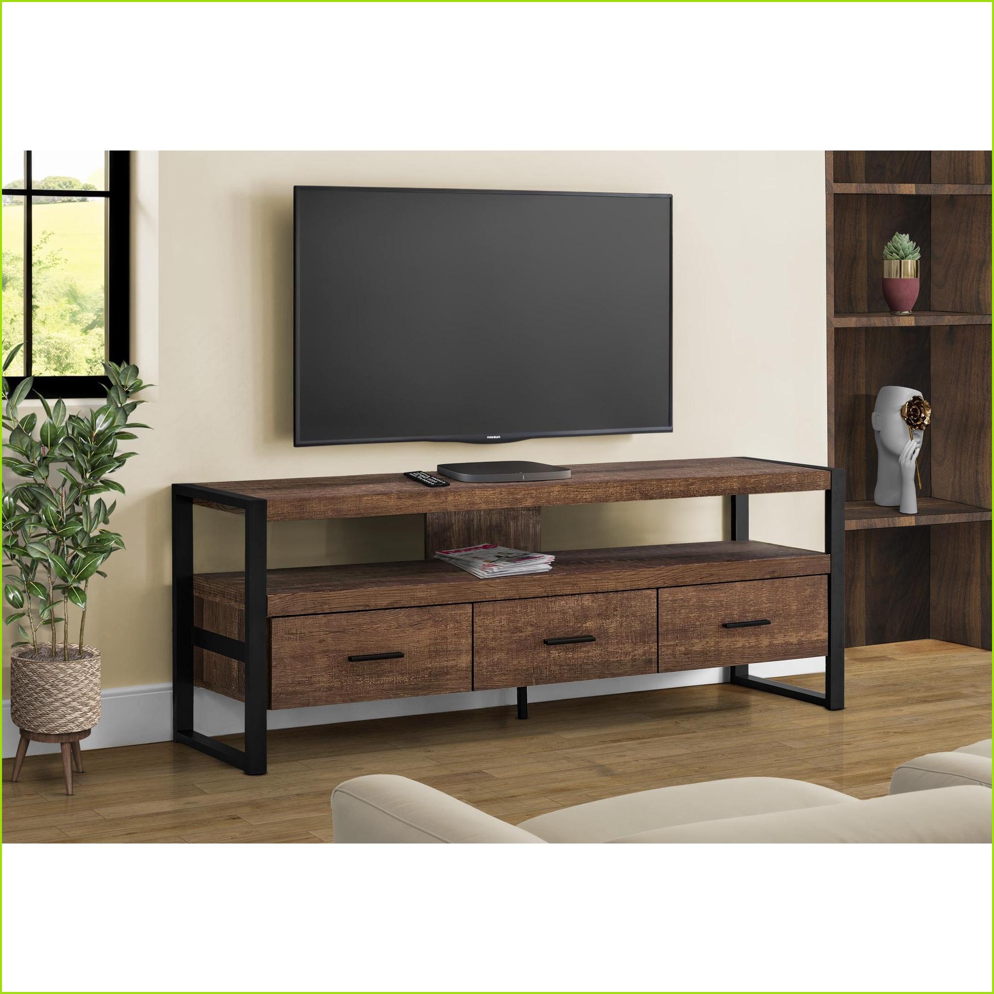 TV Furniture 60 Inch Media Console, Contemporary Industrial, Brown ...
