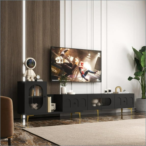 TV Furniture | Extendable Wood Entertainment Center | Particle Board ...