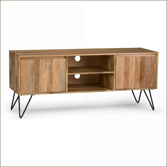TV Furniture Industrial Natural Solid Mango Wood Media Stand | Wood ...