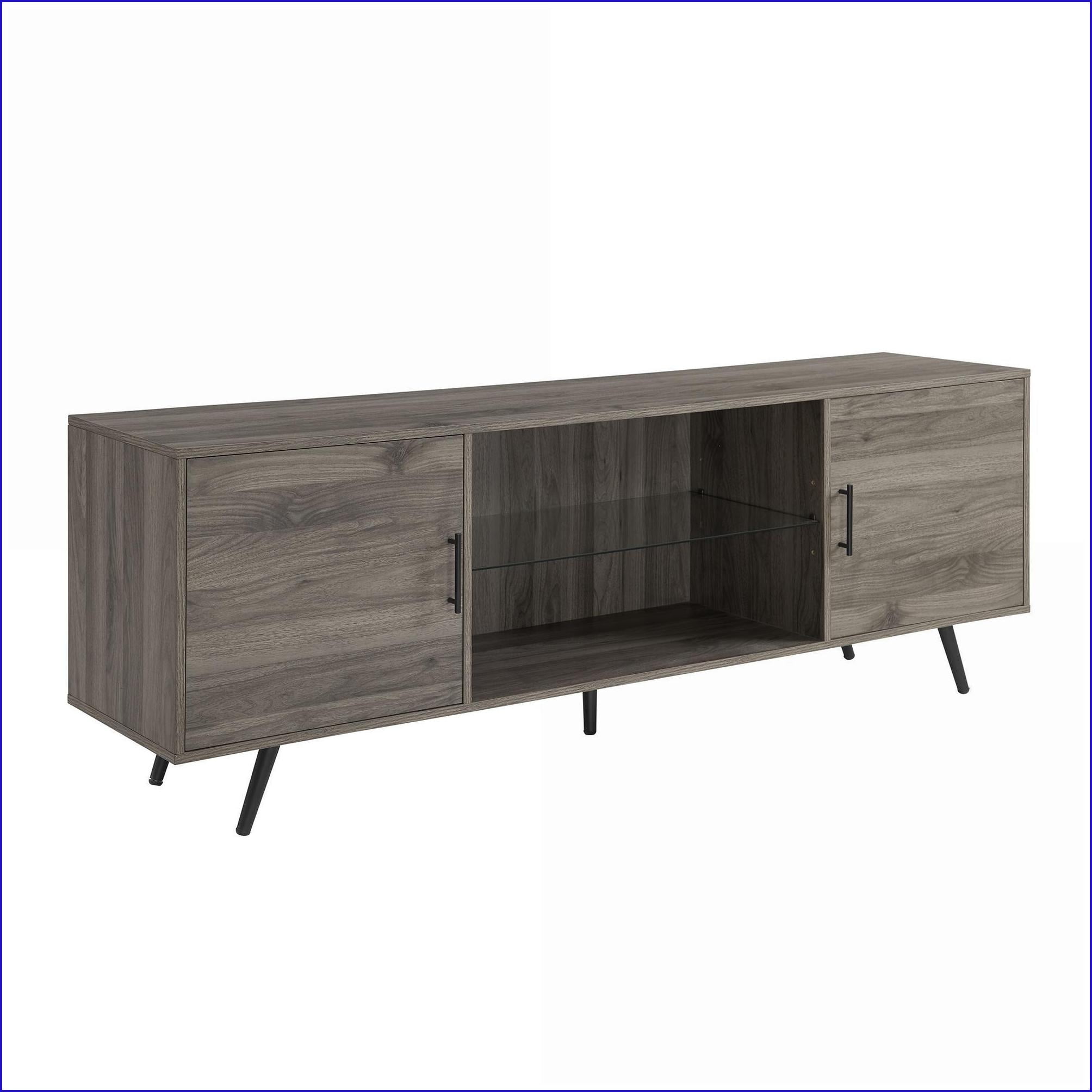 TV Furniture | Mid-Century Modern 70” 2-Door TV Stand | Slate Grey ...